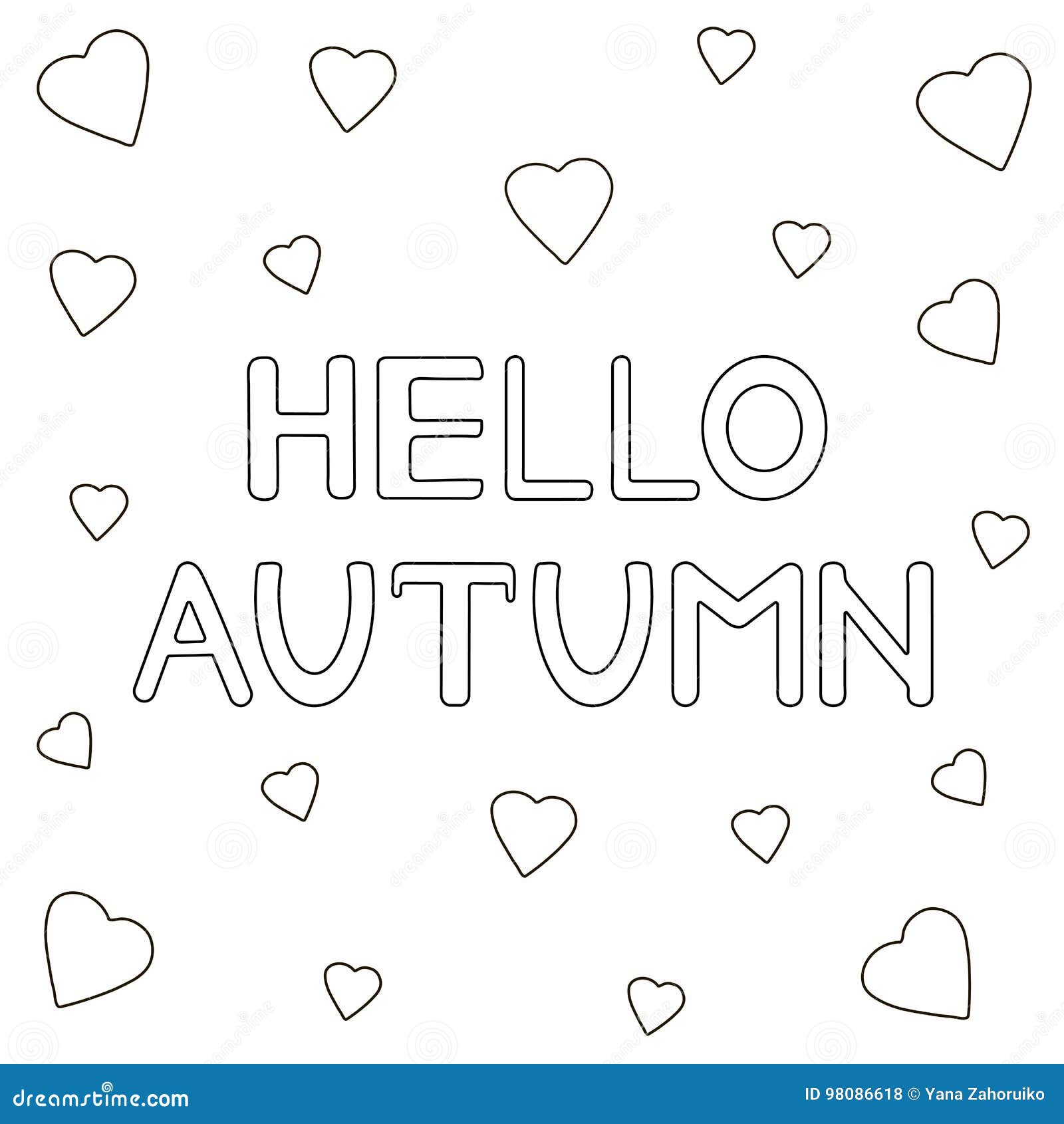 Coloring Page with Hand Drawn Text Stock Vector - Illustration of hand ...