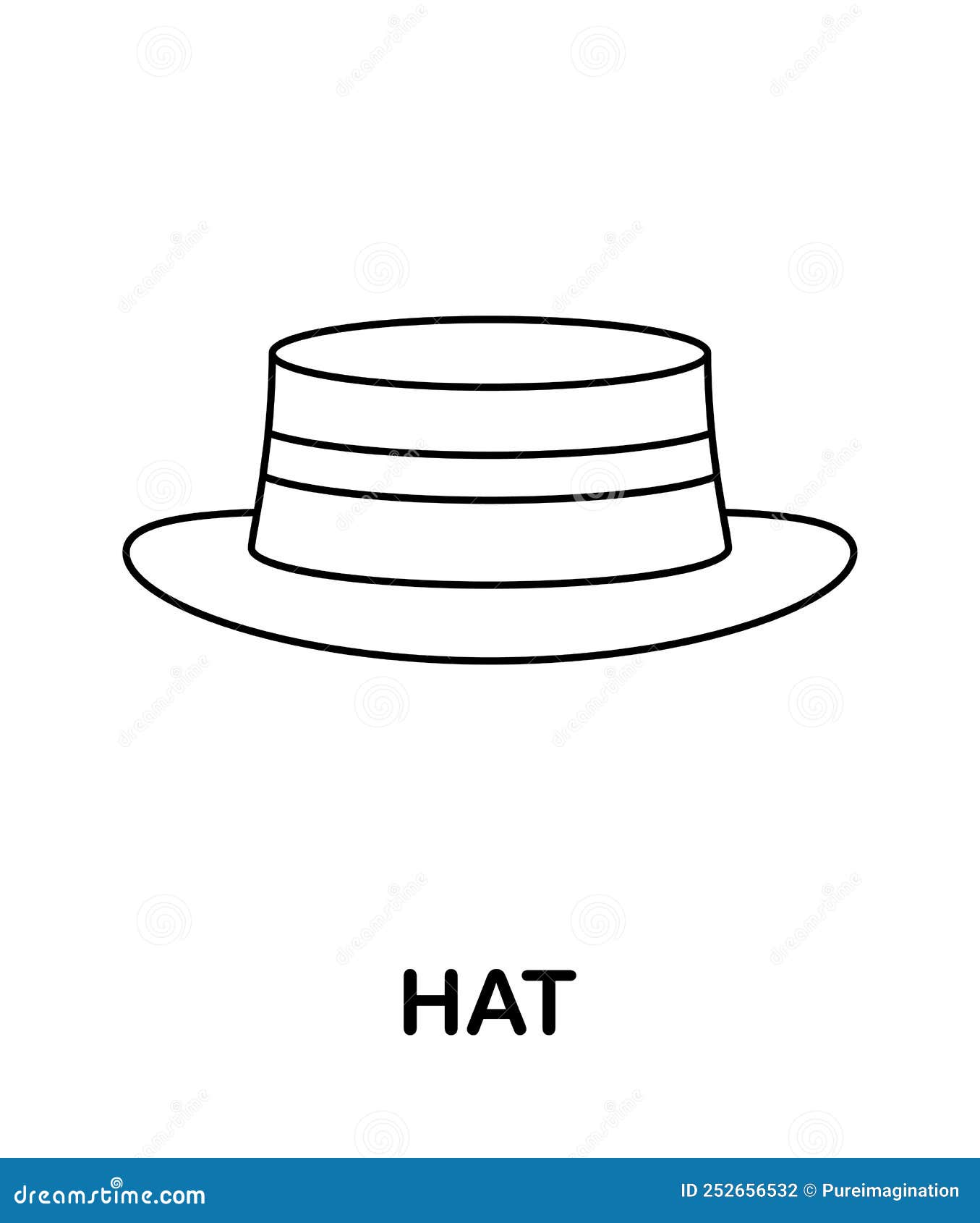 Coloring Page with Hat for Kids Stock Vector - Illustration of coloring ...