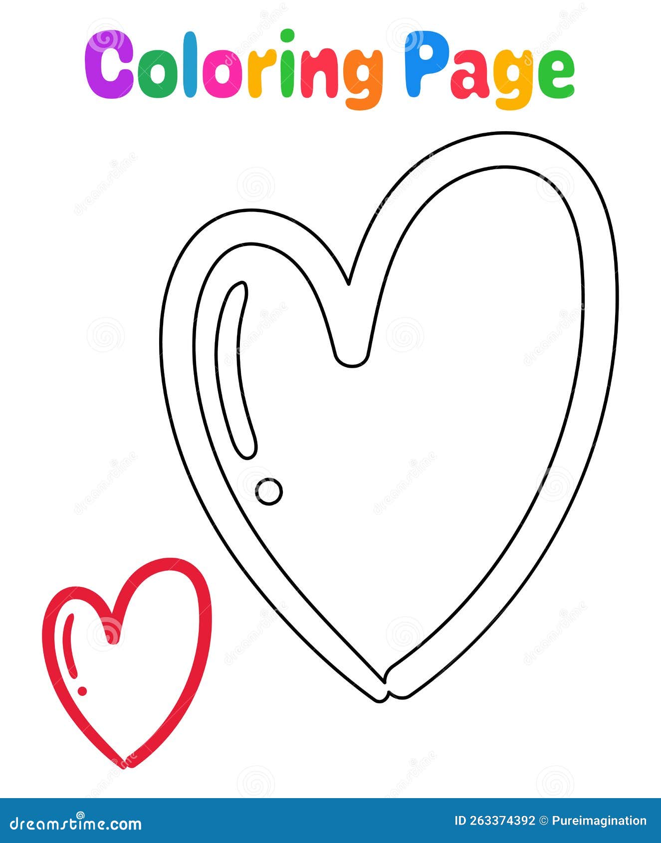 Coloring Page with Heart for Kids Stock Vector - Illustration of ...