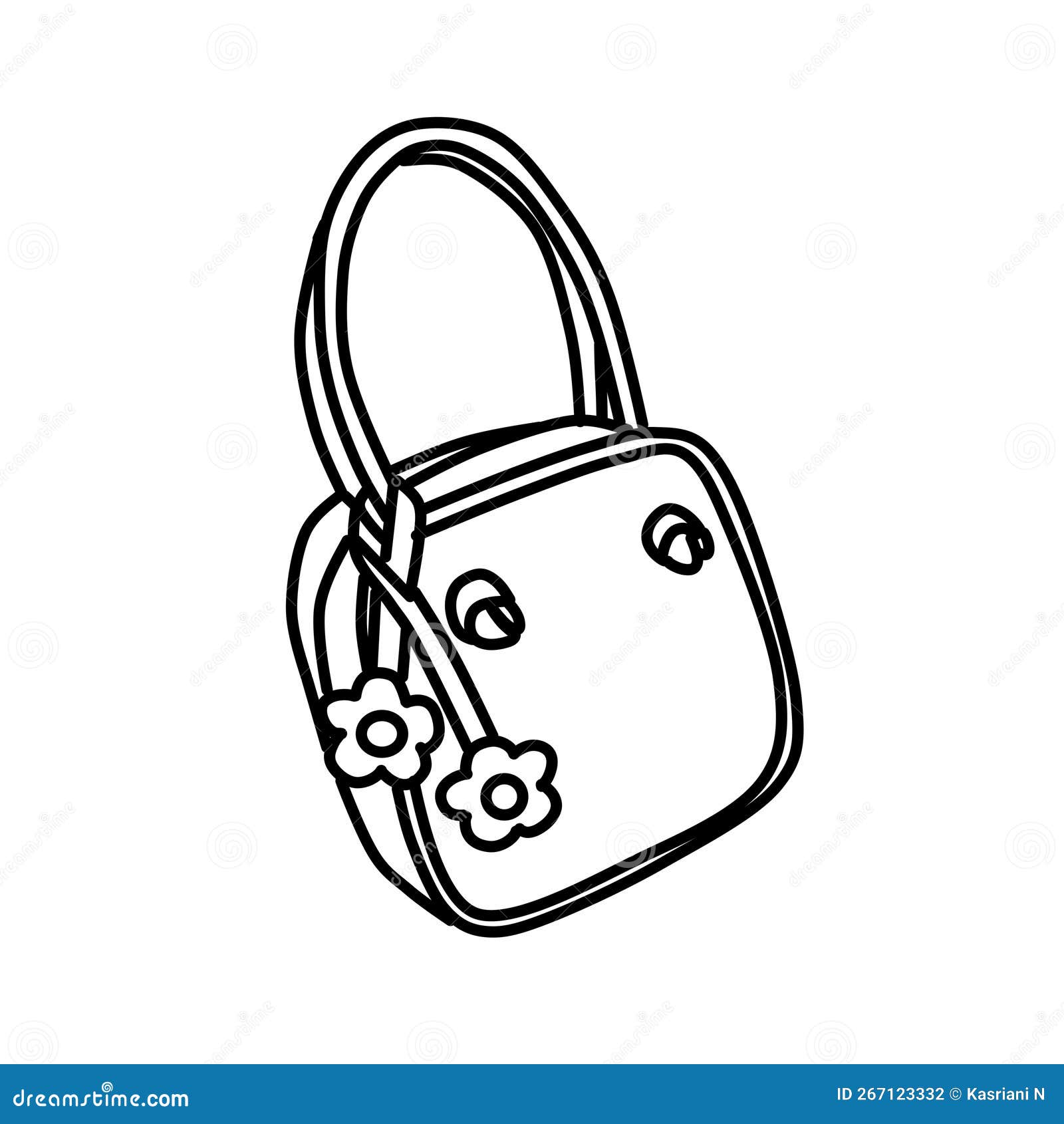 Coloring Page for Kids. Cute Bag for Coloring Stock Illustration ...