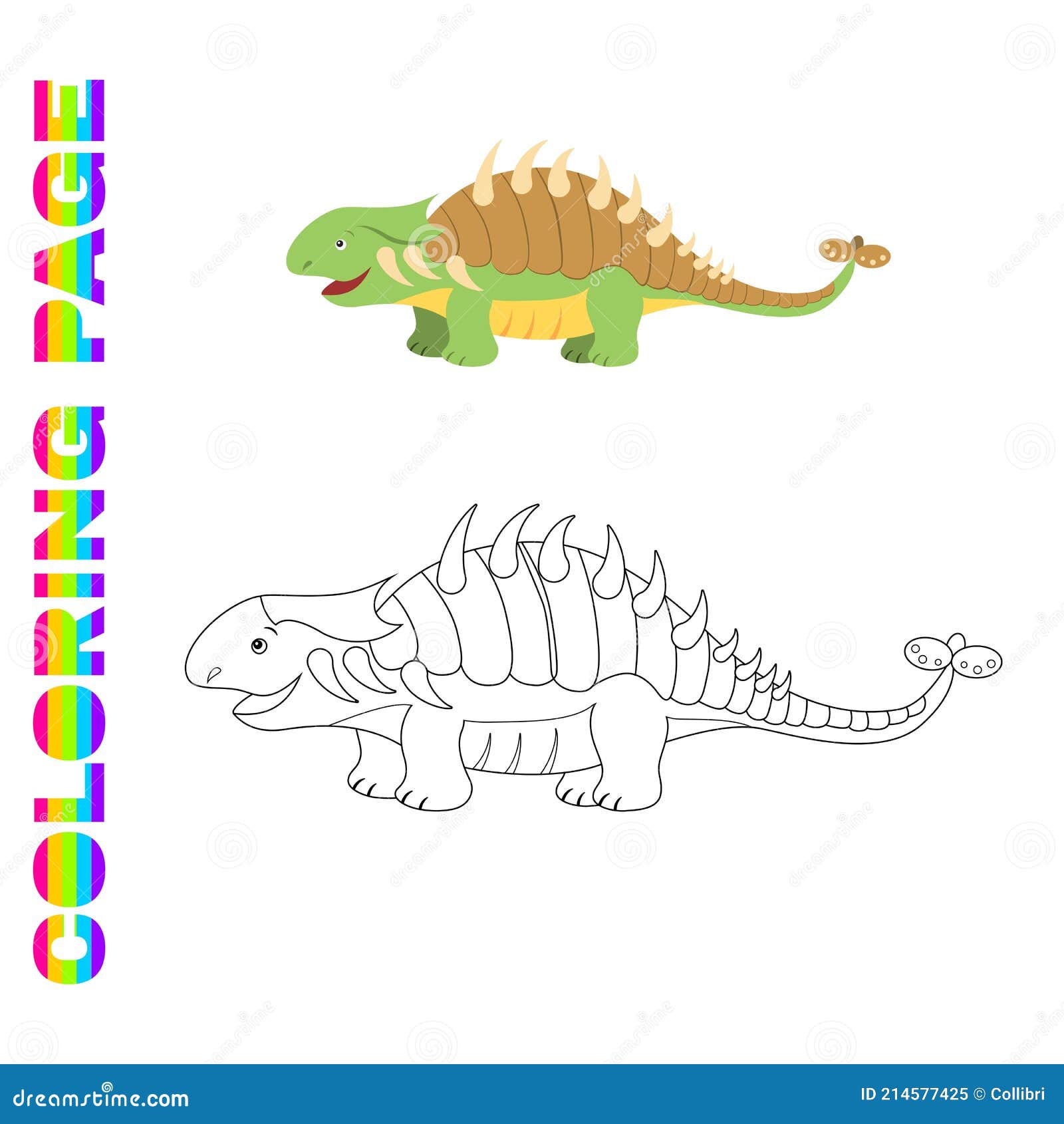 Coloring Page for Kids with Talarurus Stock Vector - Illustration of ...