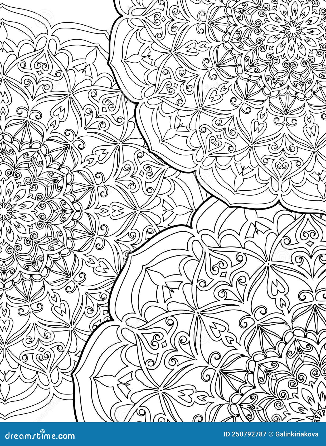 Coloring Page Lace Pattern Mandala Stock Vector - Illustration of ...