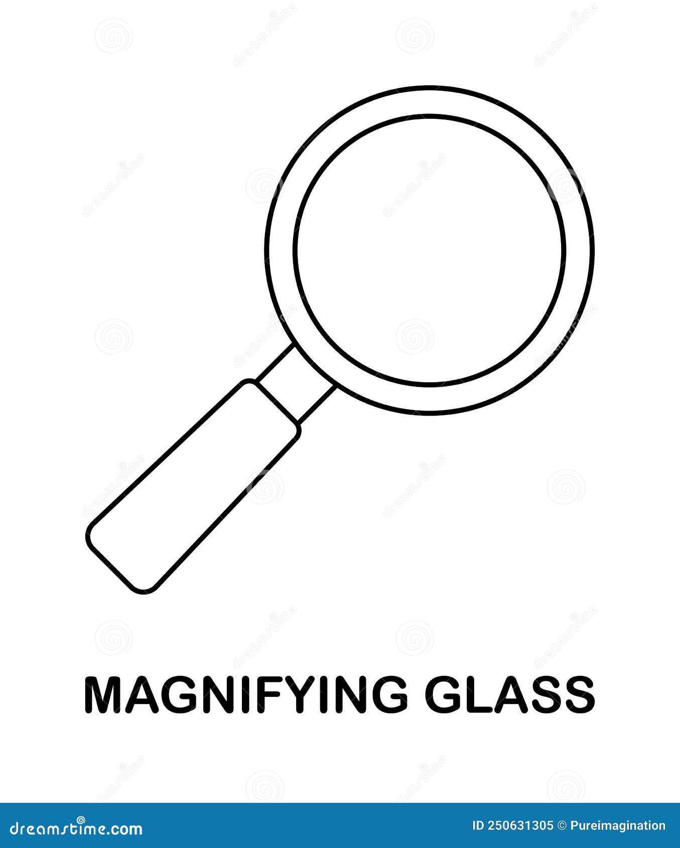 Coloring Page with Magnifying Glass for Kids Stock Vector ...