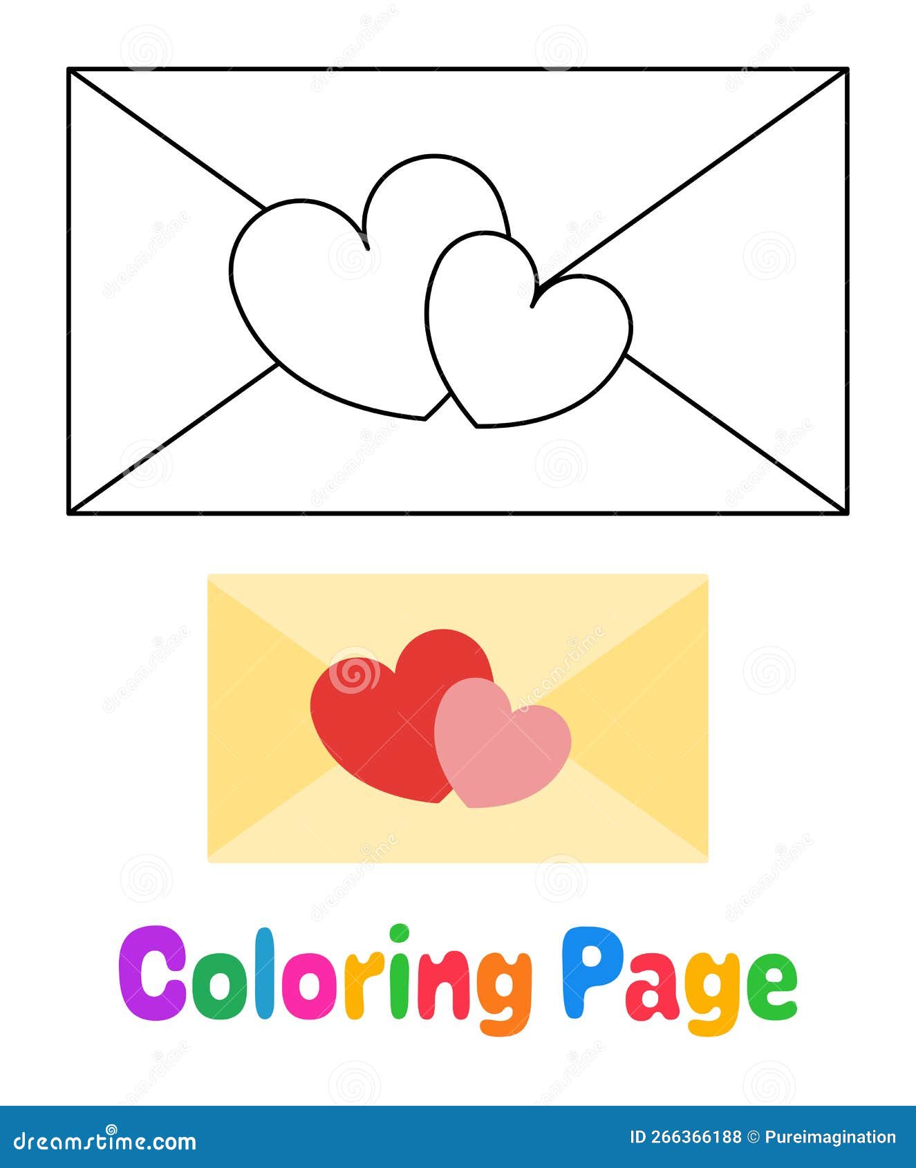 Coloring Page with Mail for Kids Stock Vector - Illustration of comic ...
