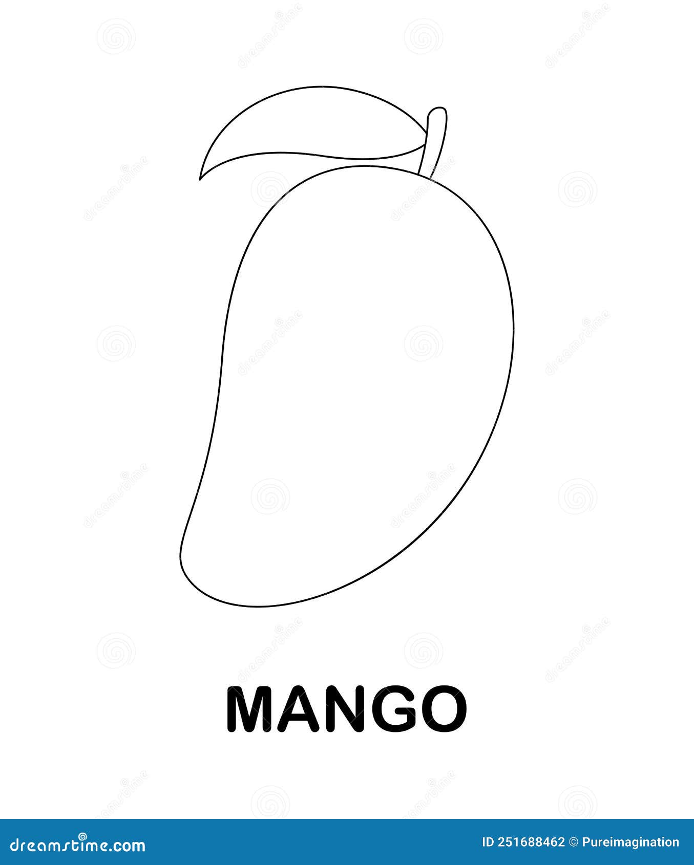Coloring Page with Mango for Kids Stock Vector - Illustration of ...
