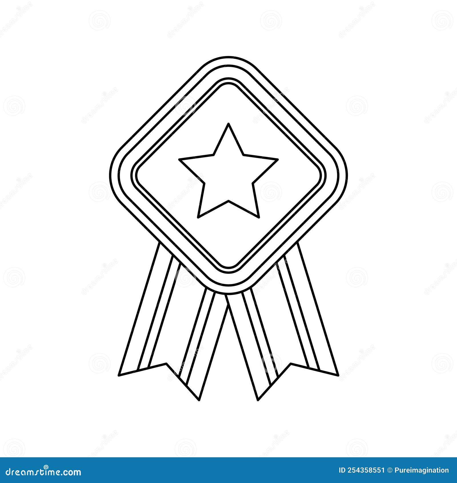 Coloring Page with Medal for Kids Stock Vector - Illustration of line ...