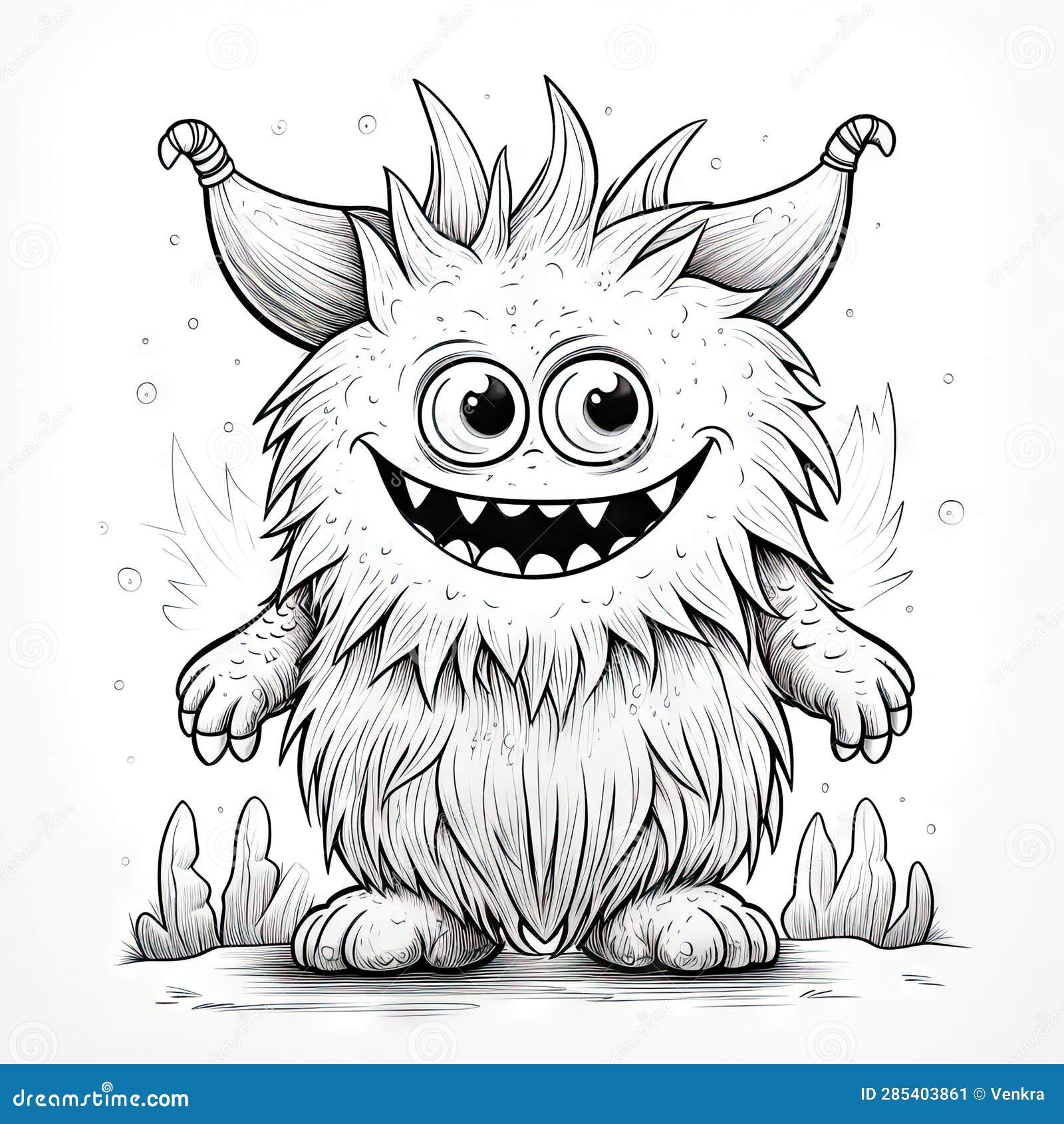 Monster Line And Solid Icon. Scary Human Body Condition Made By ...