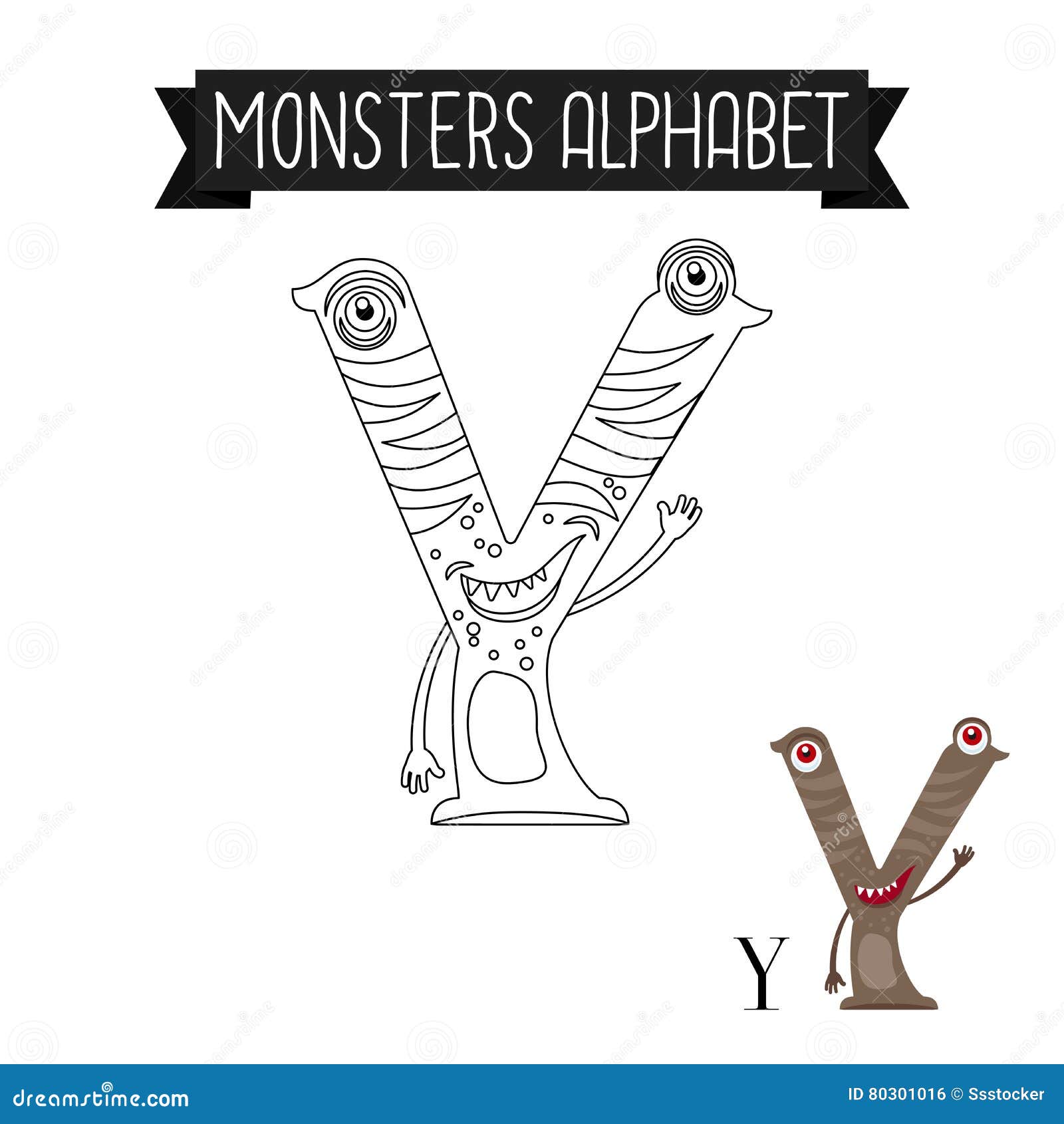 Monsters Alphabet. Monster Font Type Crazy Fantastic Creatures ...