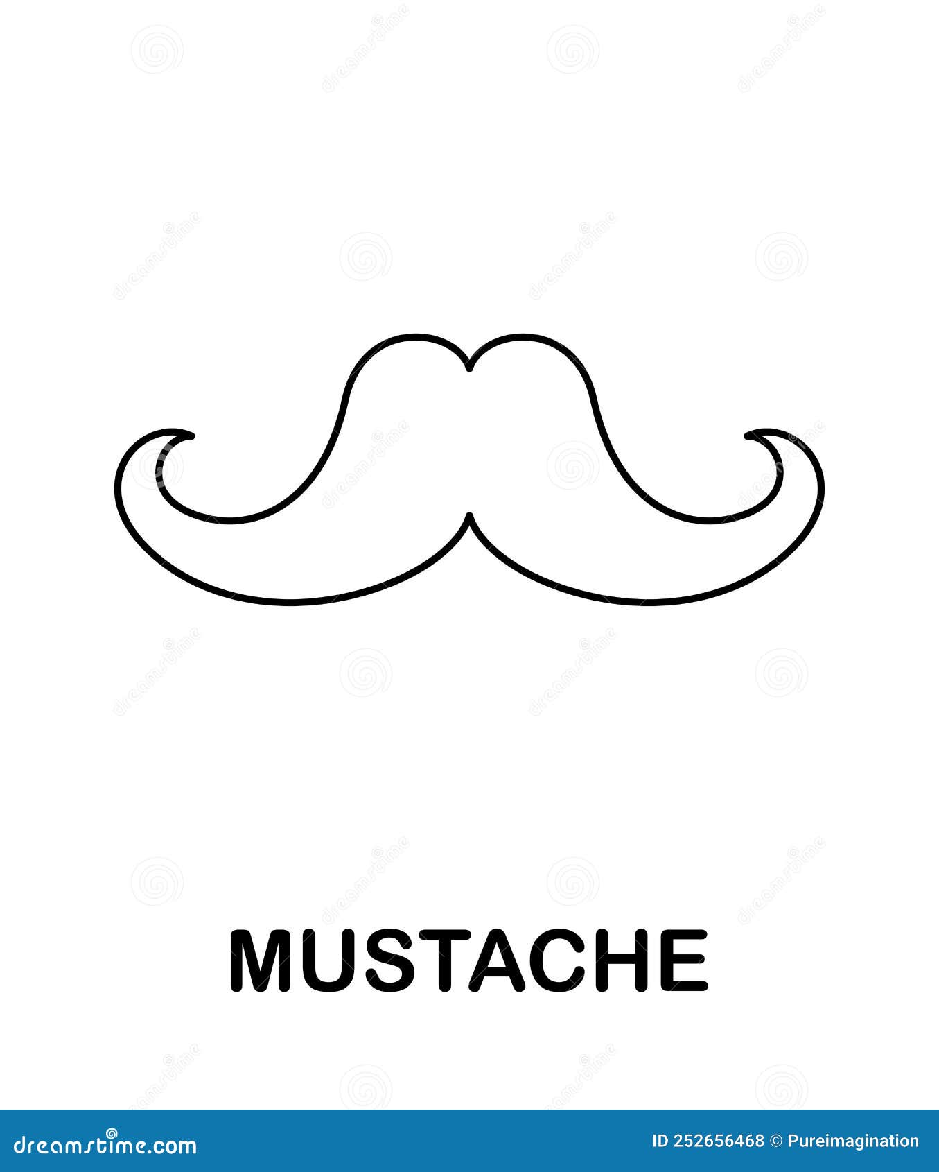 Coloring Page with Mustache for Kids Stock Vector - Illustration of ...