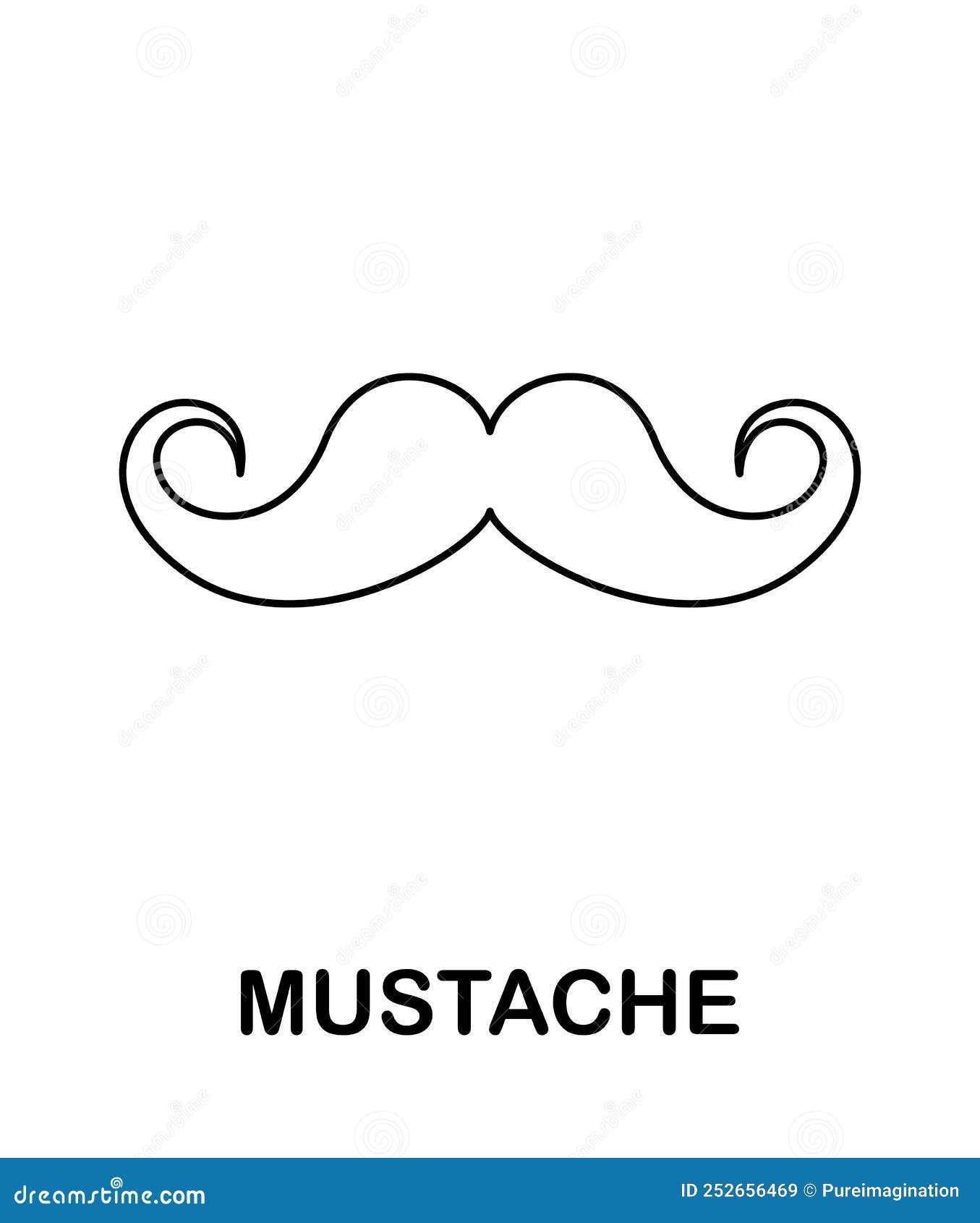 Coloring Page with Mustache for Kids Stock Vector - Illustration of ...