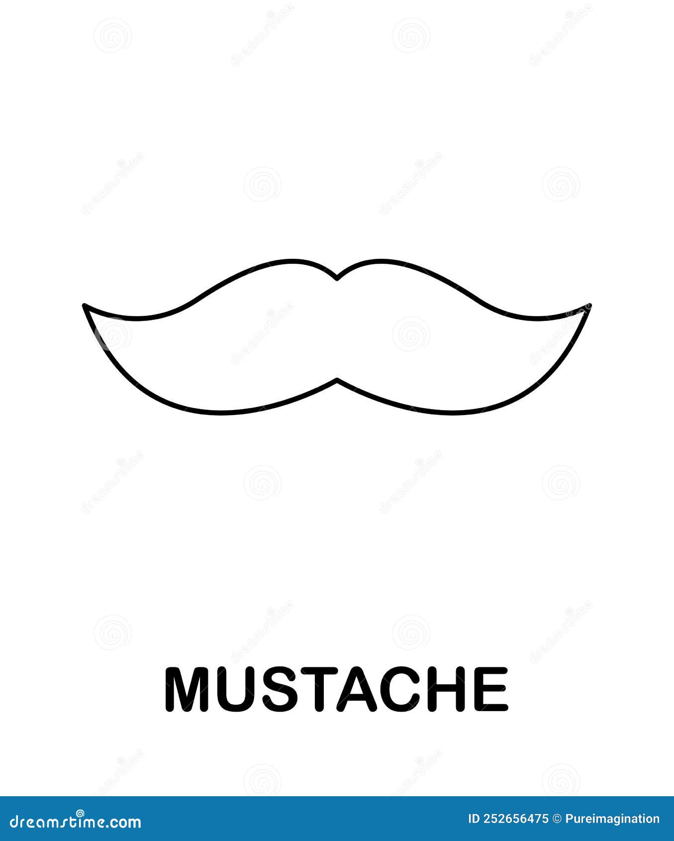 Coloring Page with Mustache for Kids Stock Vector - Illustration of ...