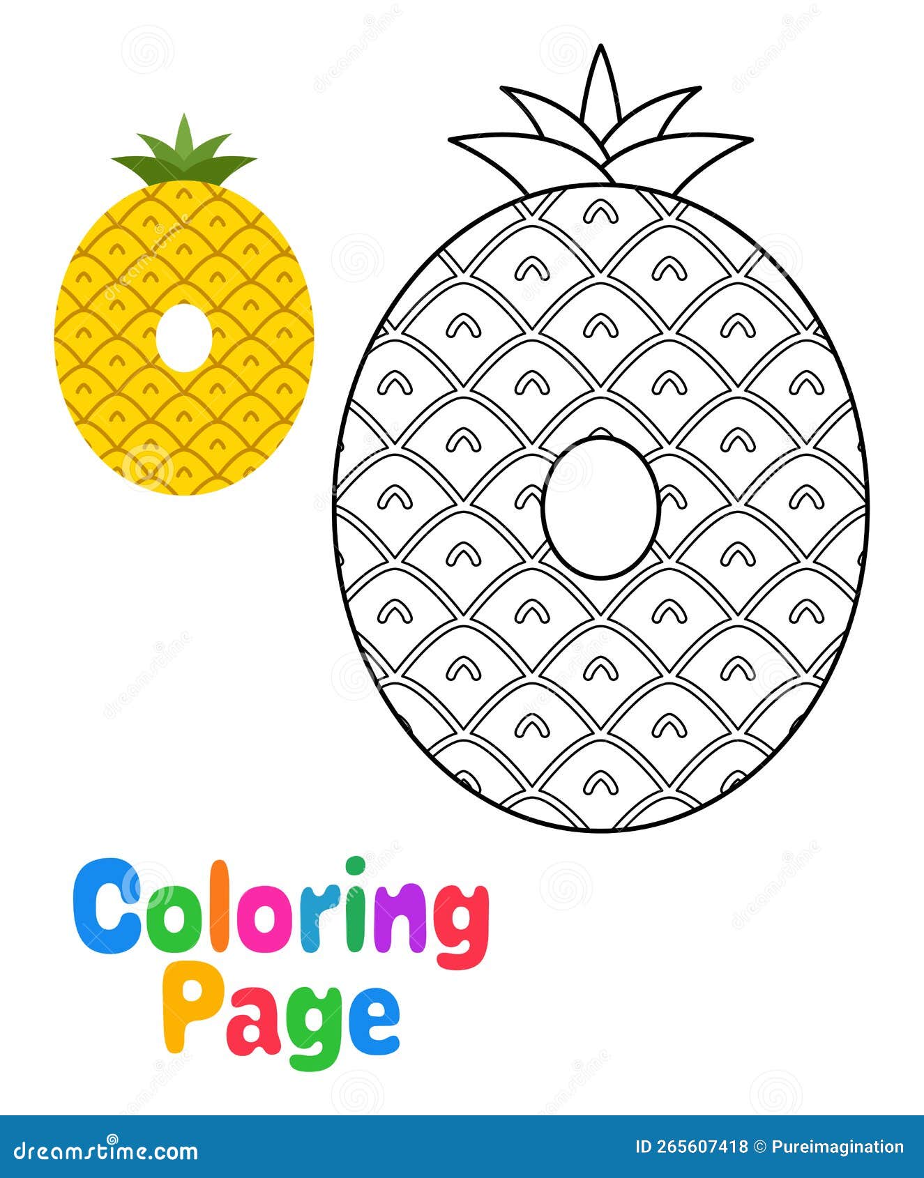 Coloring Page with Number 0 for Kids Stock Vector - Illustration of ...