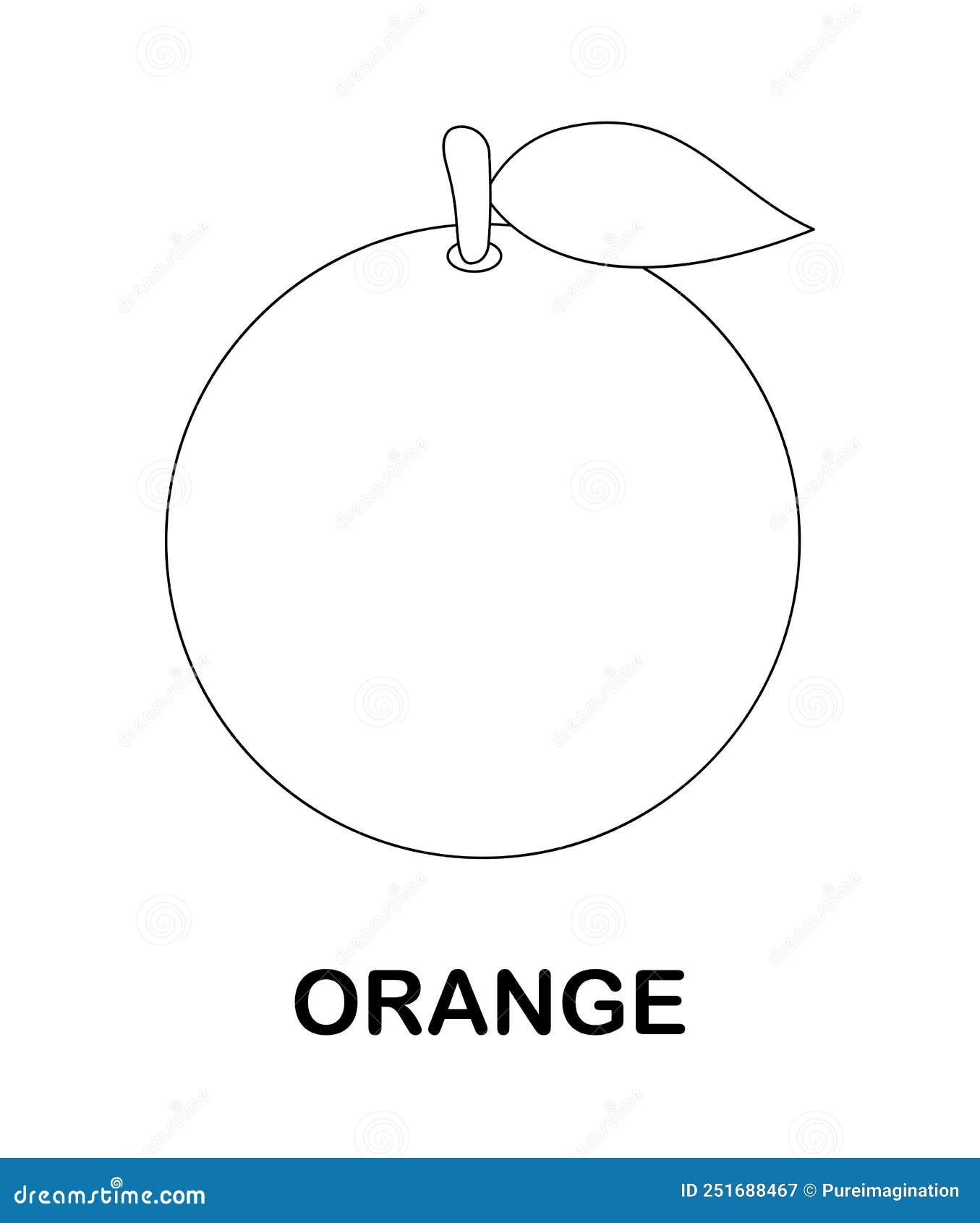 Coloring Page with Orange for Kids Stock Vector - Illustration of child ...