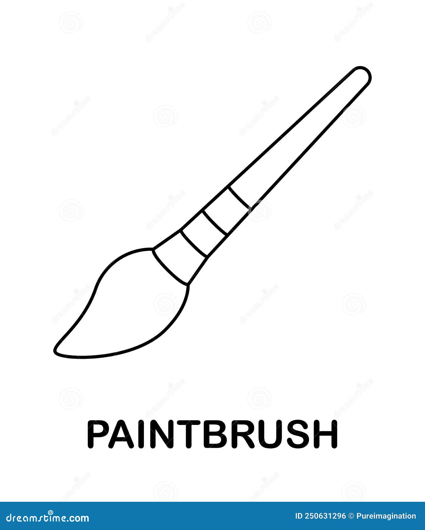 Coloring Page with Paintbrush for Kids Stock Vector - Illustration of ...