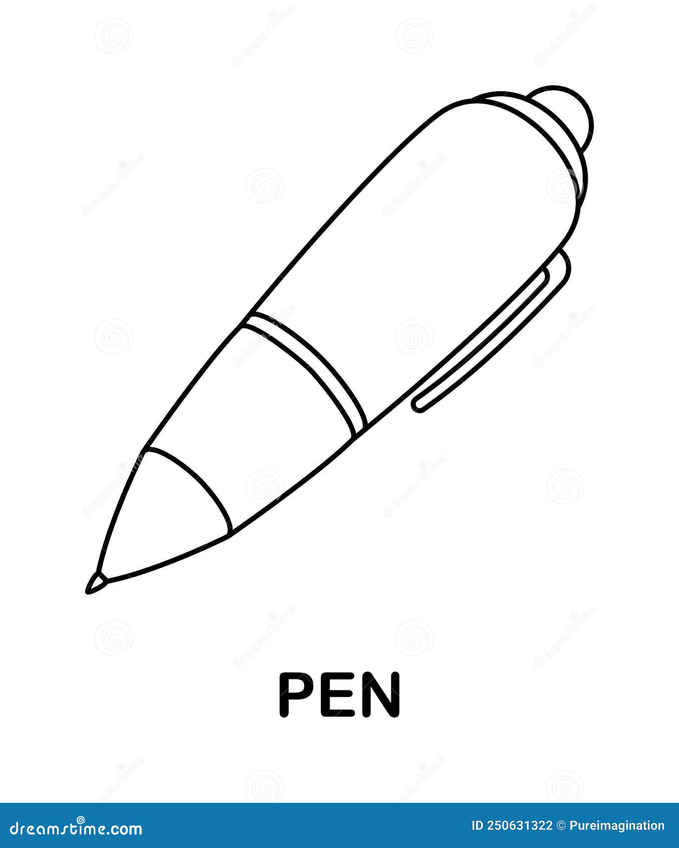 Coloring Page with Pen for Kids Stock Vector - Illustration of ...