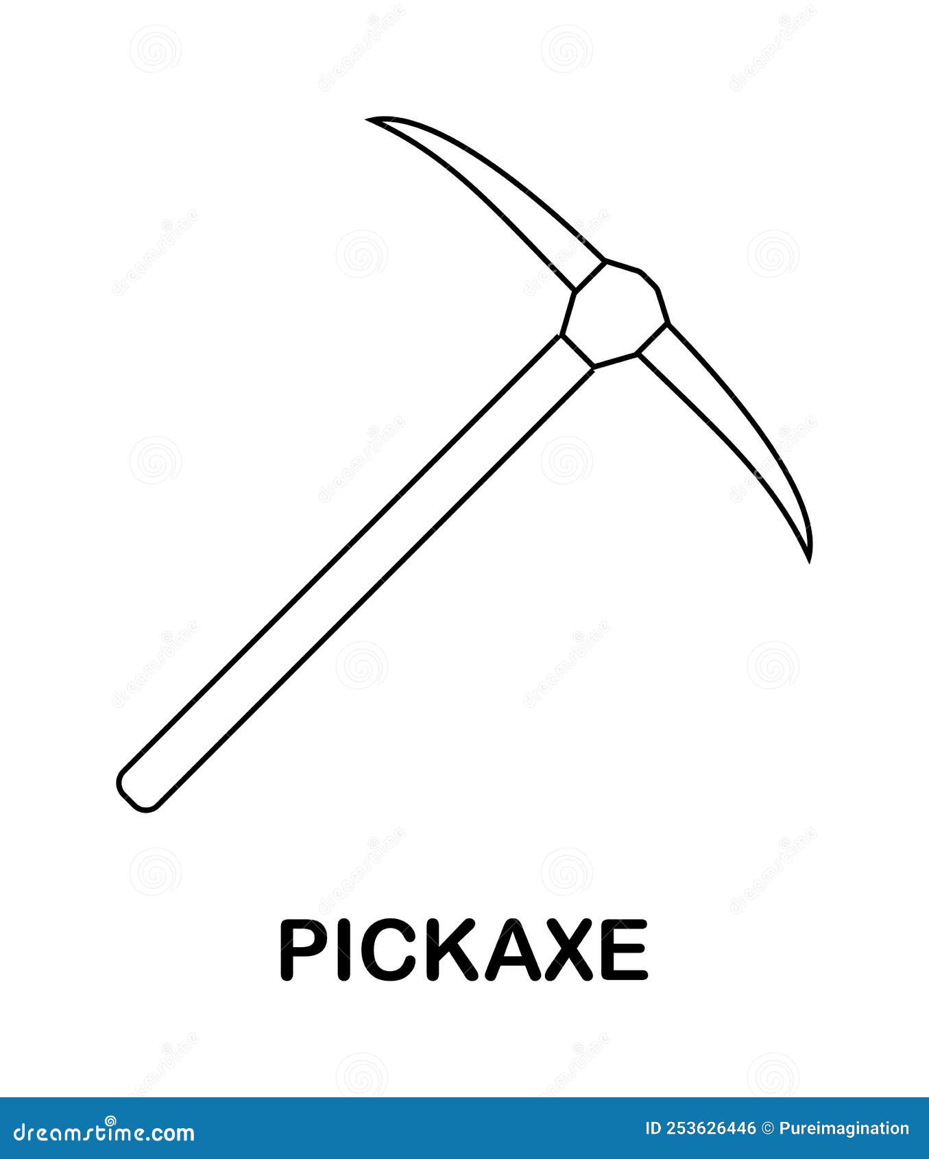 Coloring Page with Pickaxe Brush for Kids Stock Vector - Illustration ...