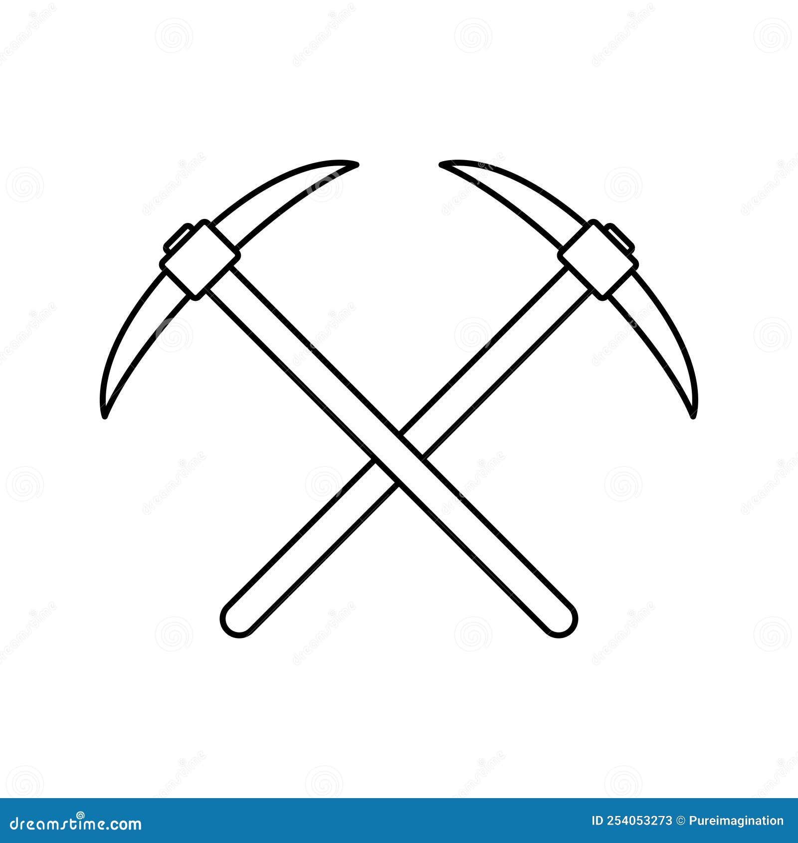Coloring Page with Pickaxe Brush for Kids Stock Vector - Illustration ...