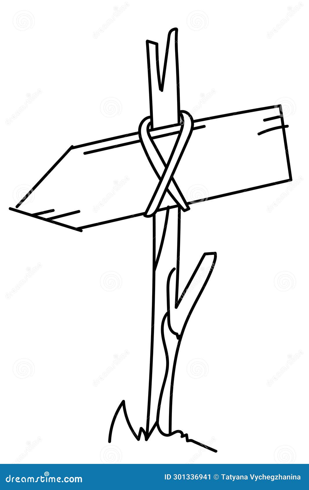 Coloring Page for Printing: Wooden Signpost Stock Vector - Illustration ...
