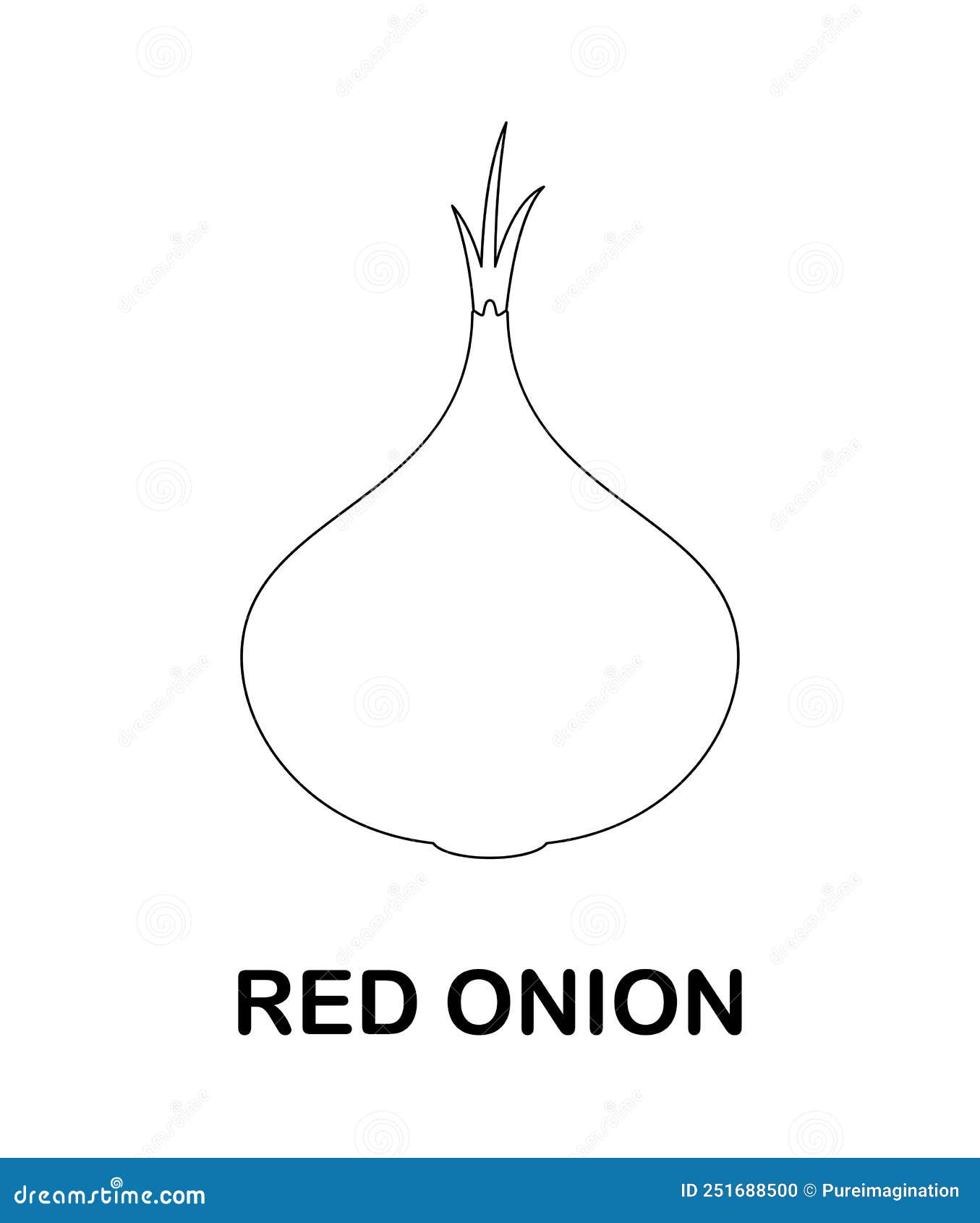 Coloring Page with Red Onion for Kids Stock Vector - Illustration of ...