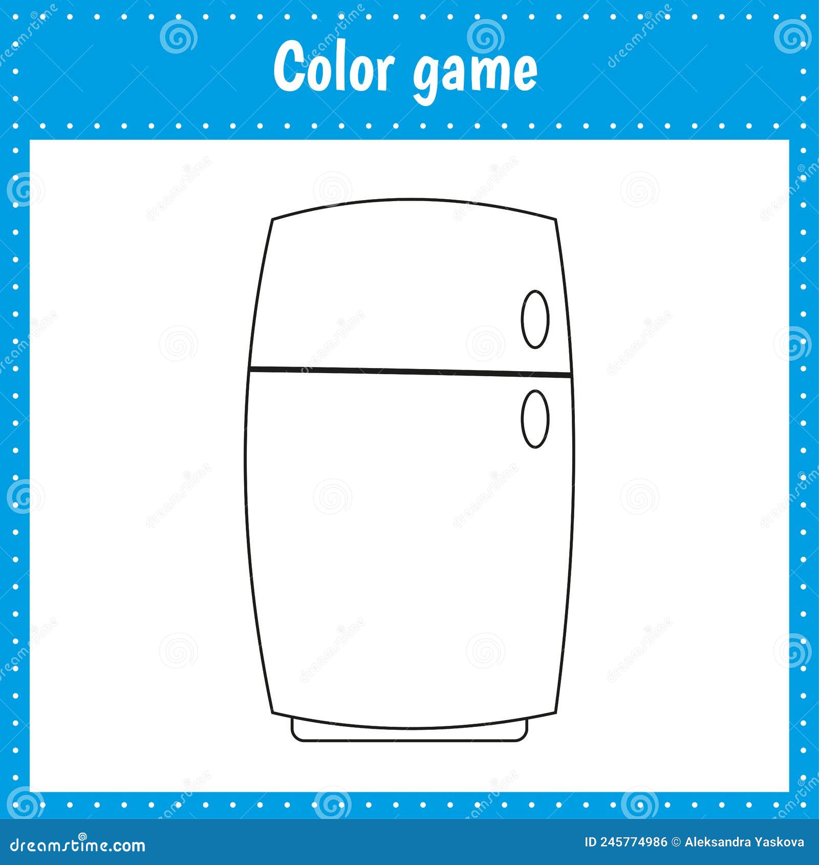 Coloring Page of a Refrigerator for Kids Stock Vector - Illustration of ...