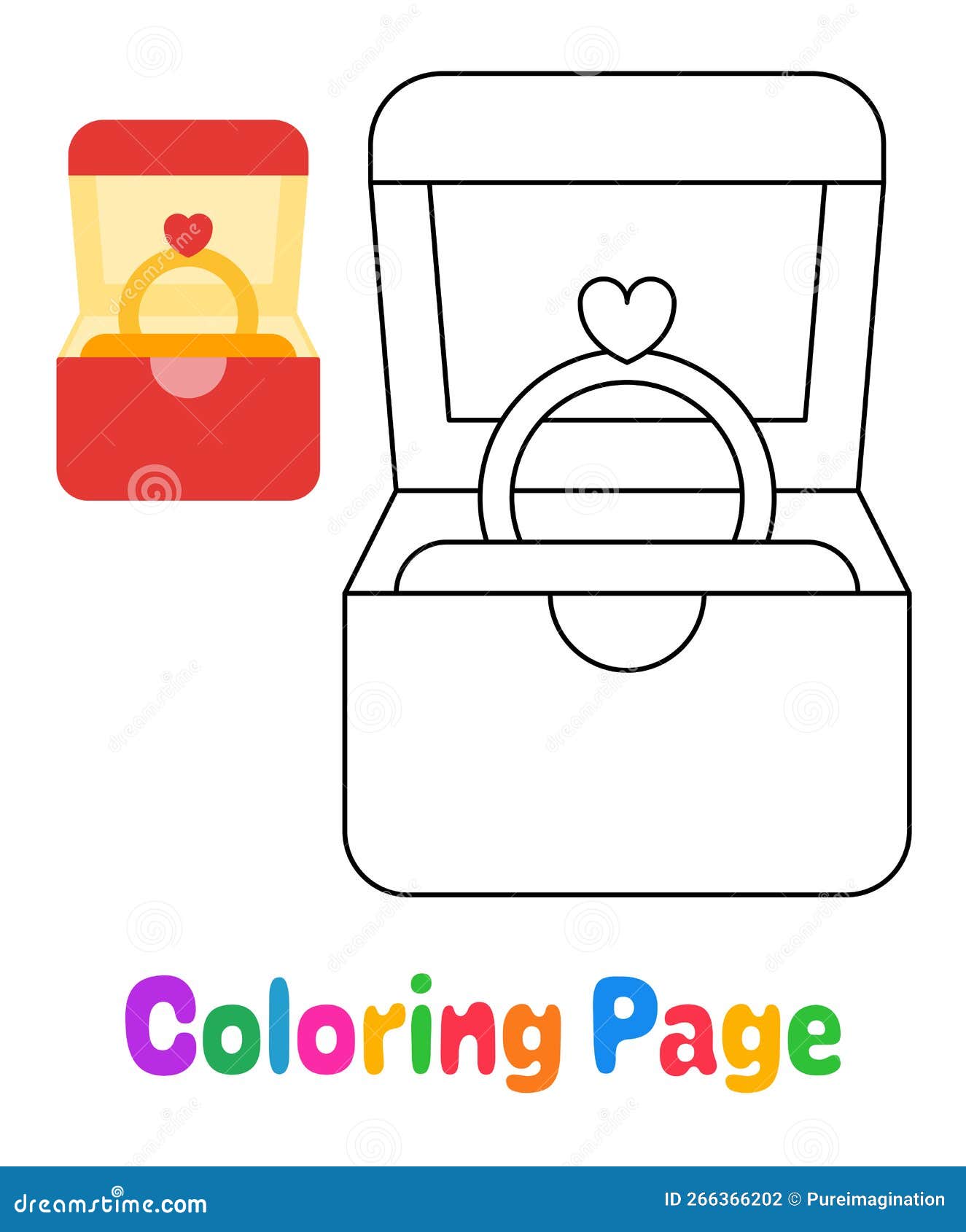 Coloring Page with Ring for Kids Stock Vector - Illustration of draw ...