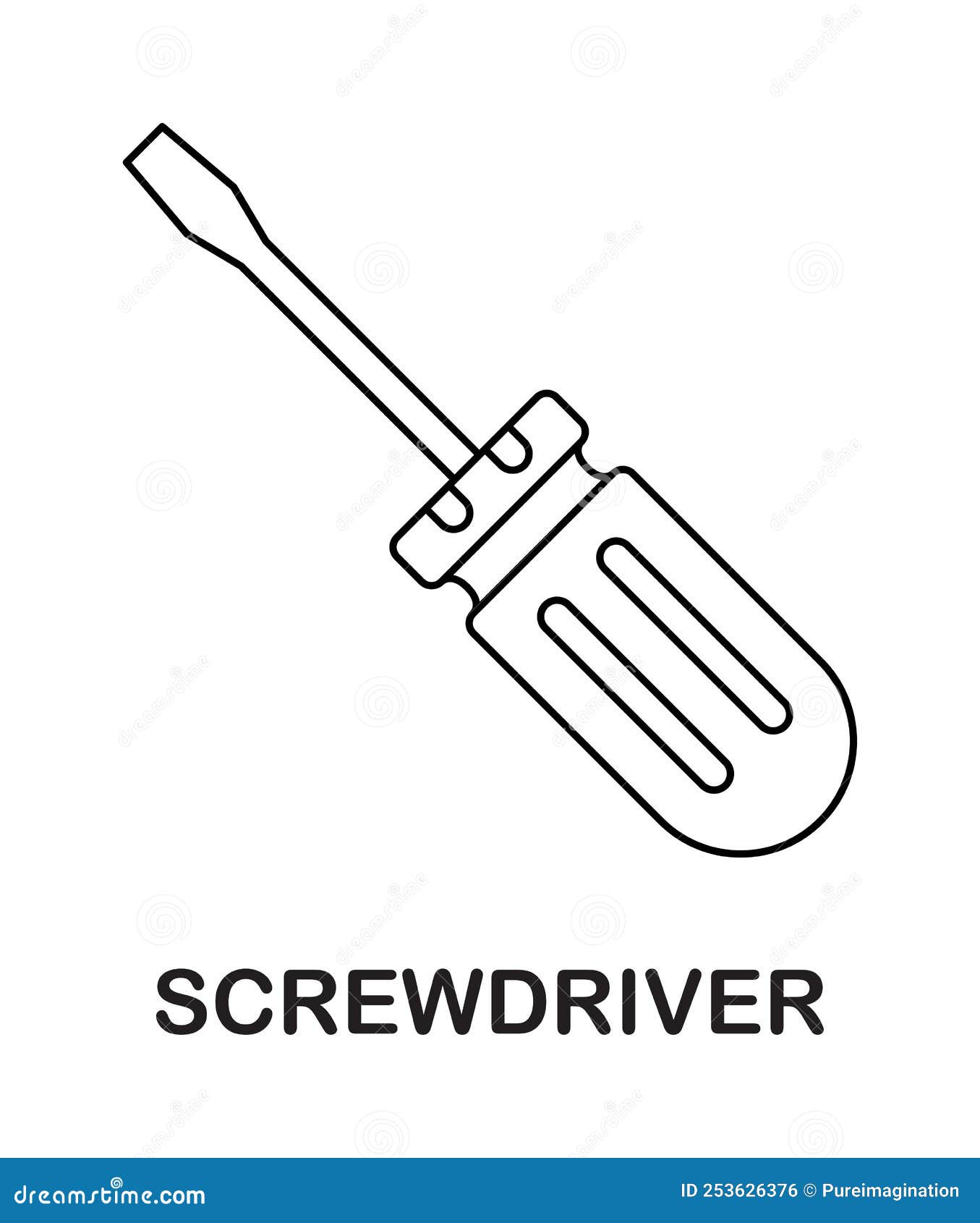Coloring Page with Screwdriver for Kids Stock Vector - Illustration of ...