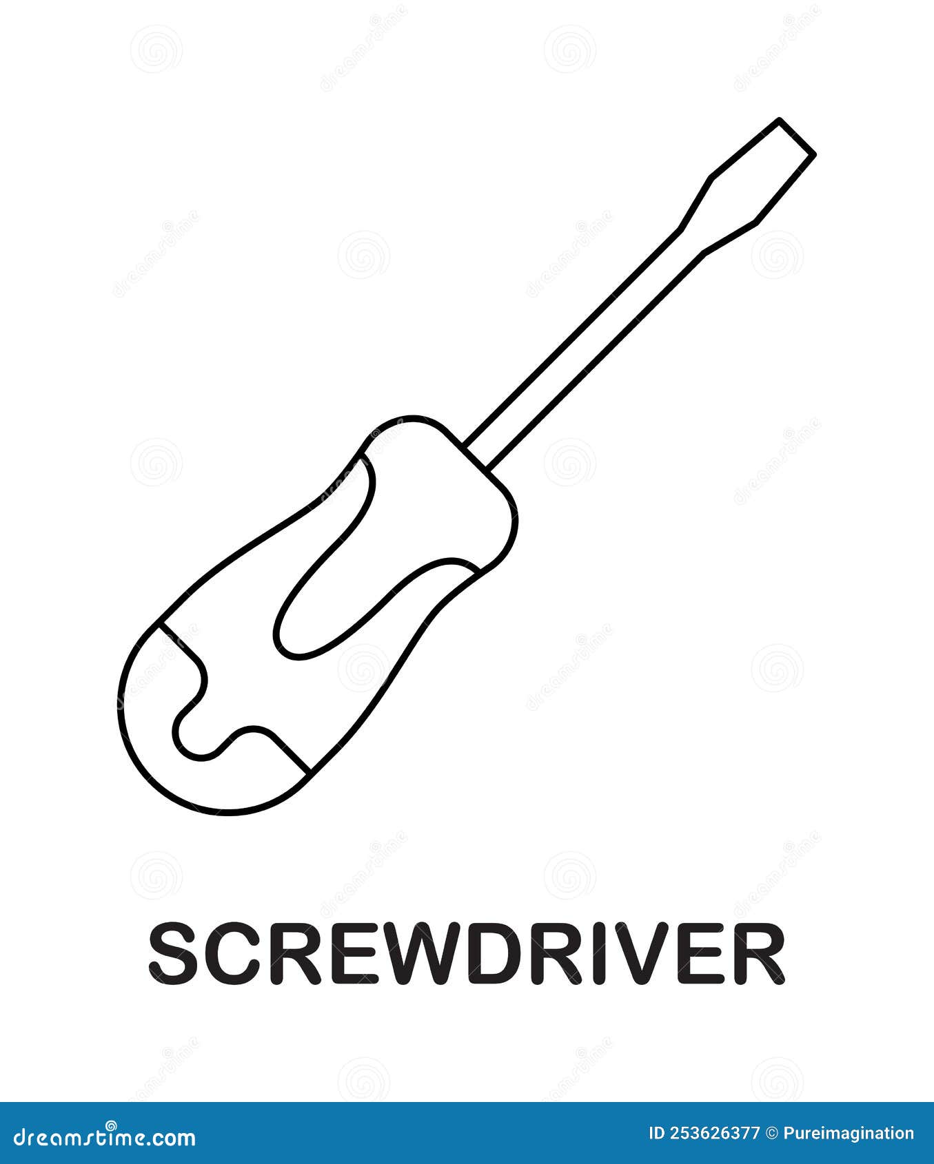 Coloring Page with Screwdriver for Kids Stock Vector - Illustration of ...