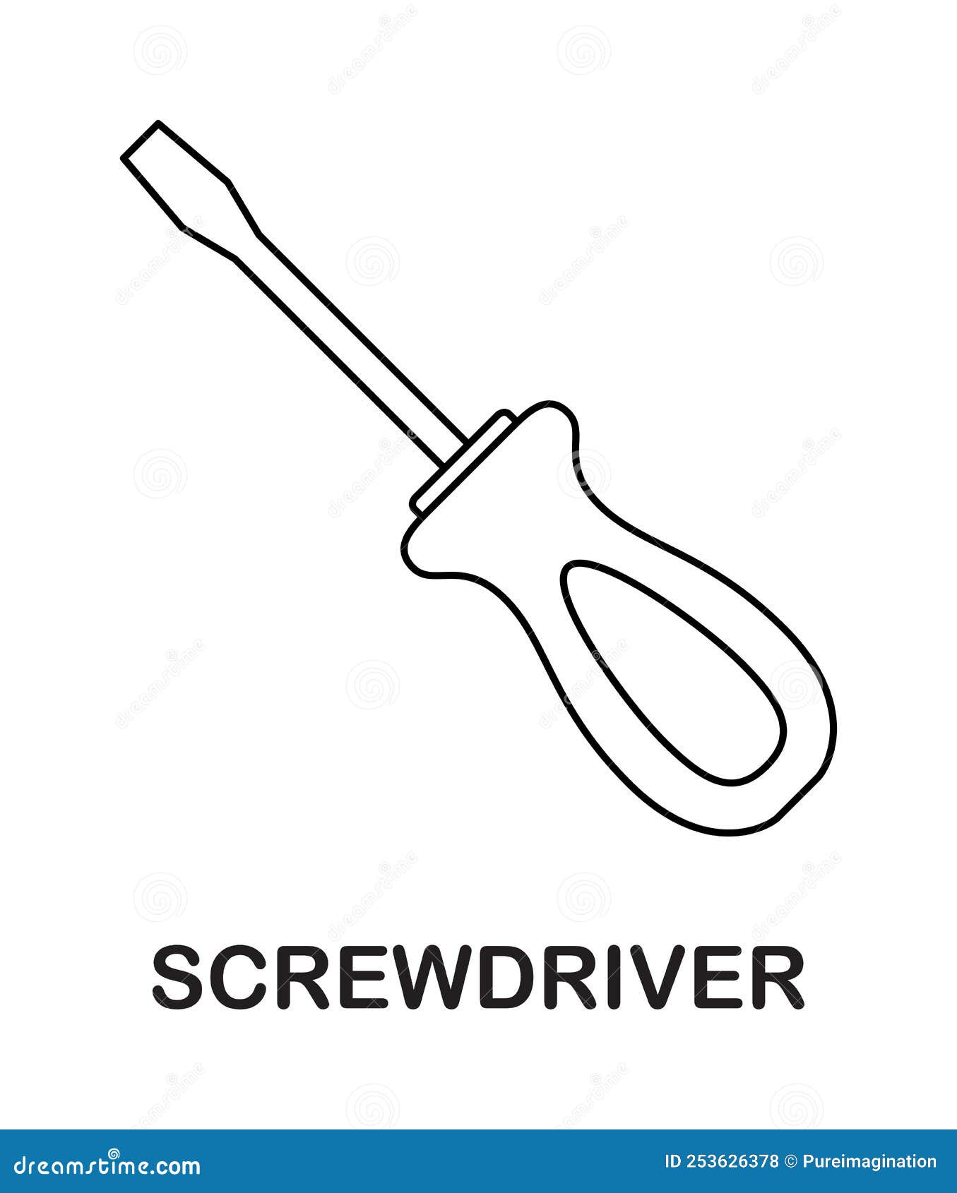 Coloring Page with Screwdriver for Kids Stock Vector - Illustration of ...