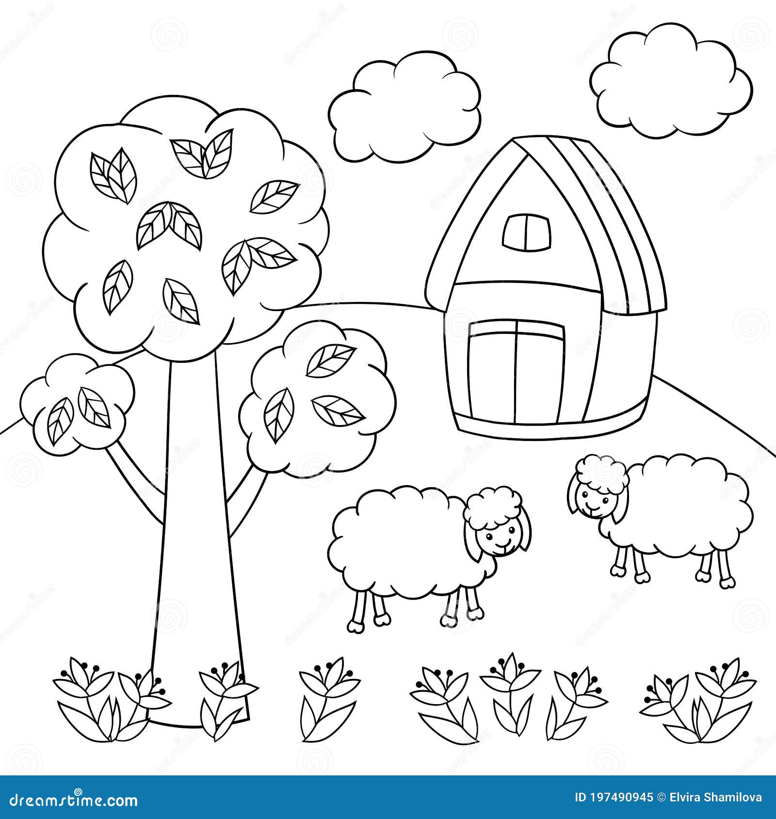 Summer Tree Coloring Page