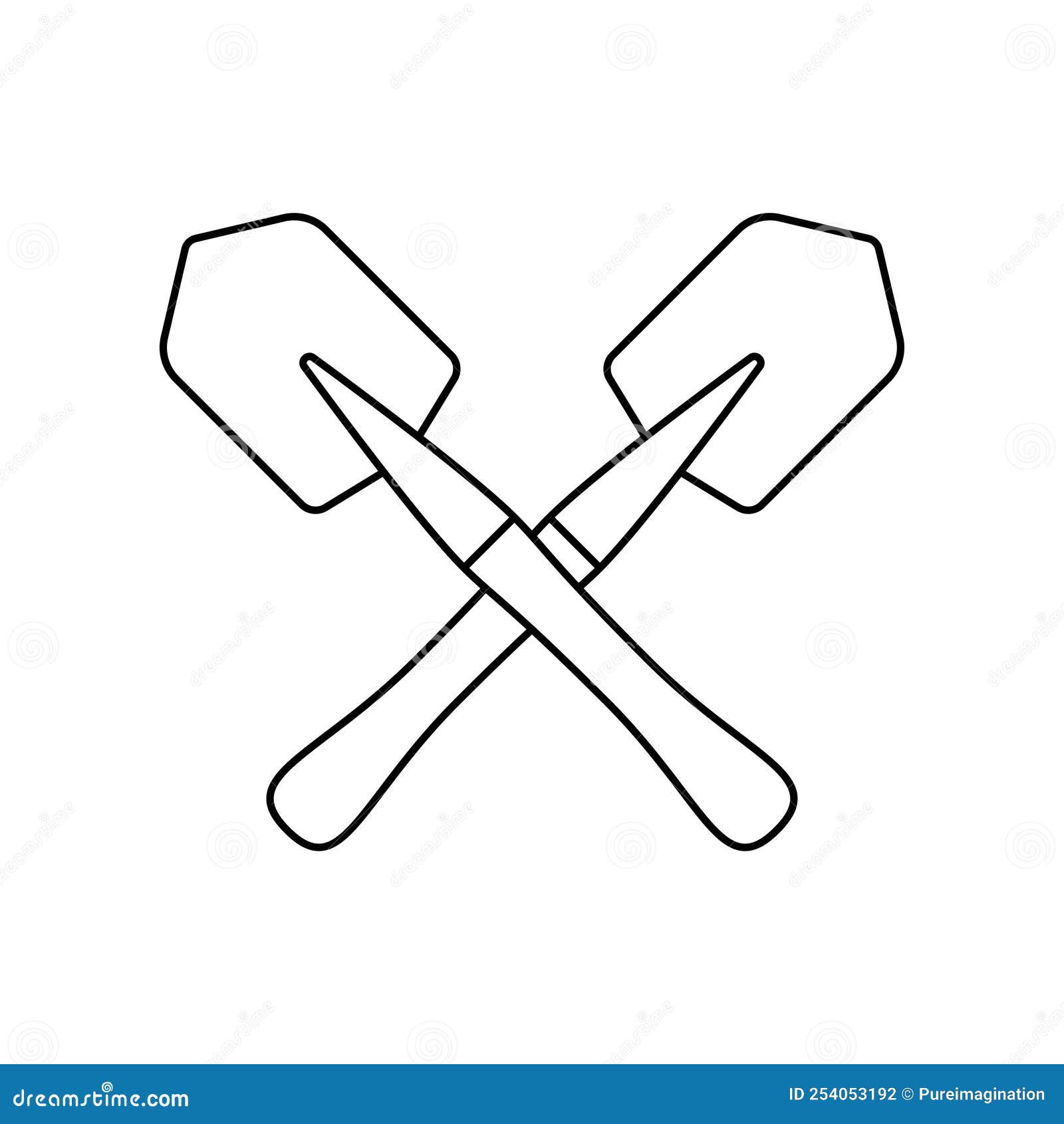Coloring Page with Shovel for Kids Stock Vector - Illustration of ...