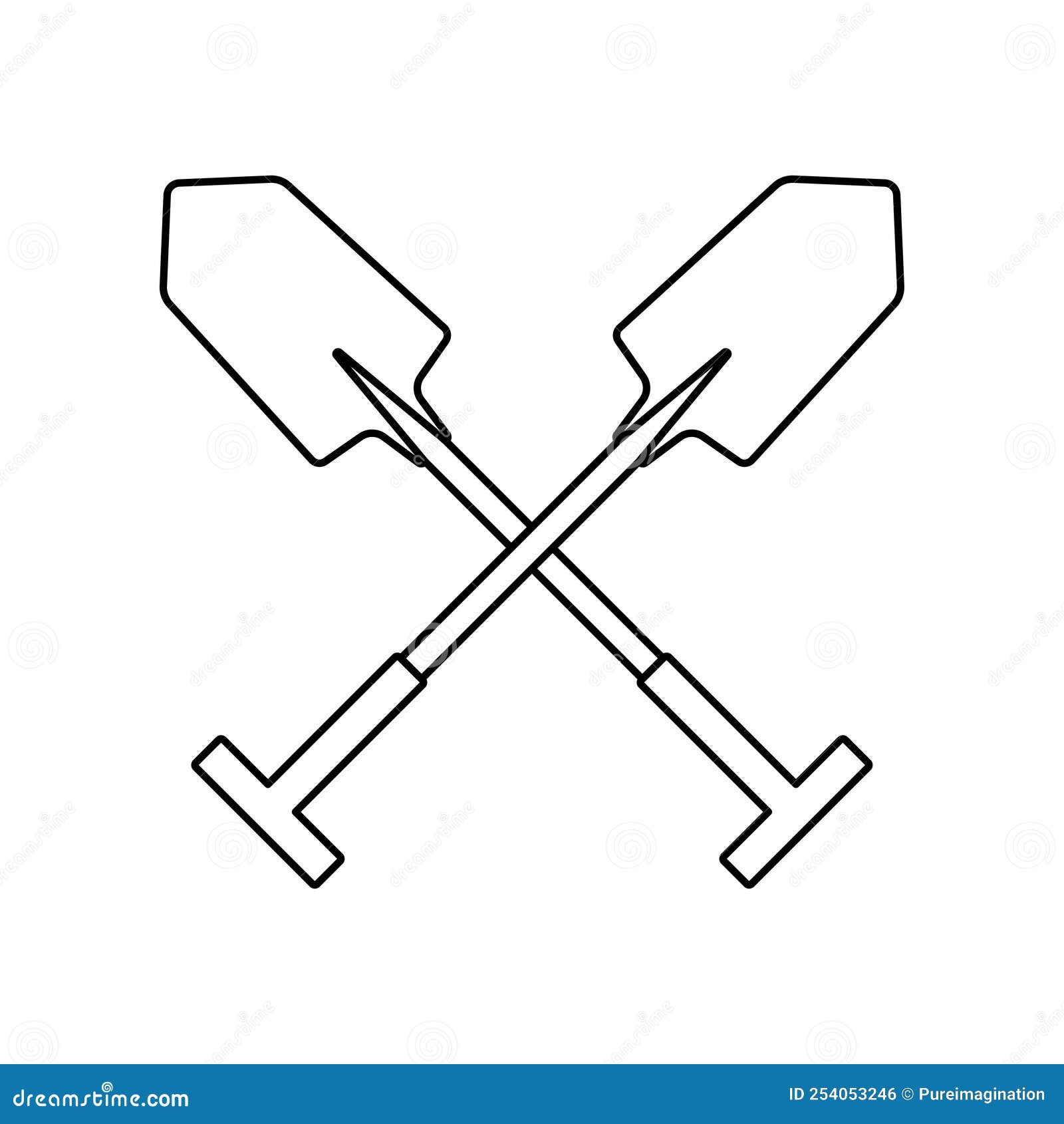 Coloring Page with Shovel for Kids Stock Vector - Illustration of happy ...