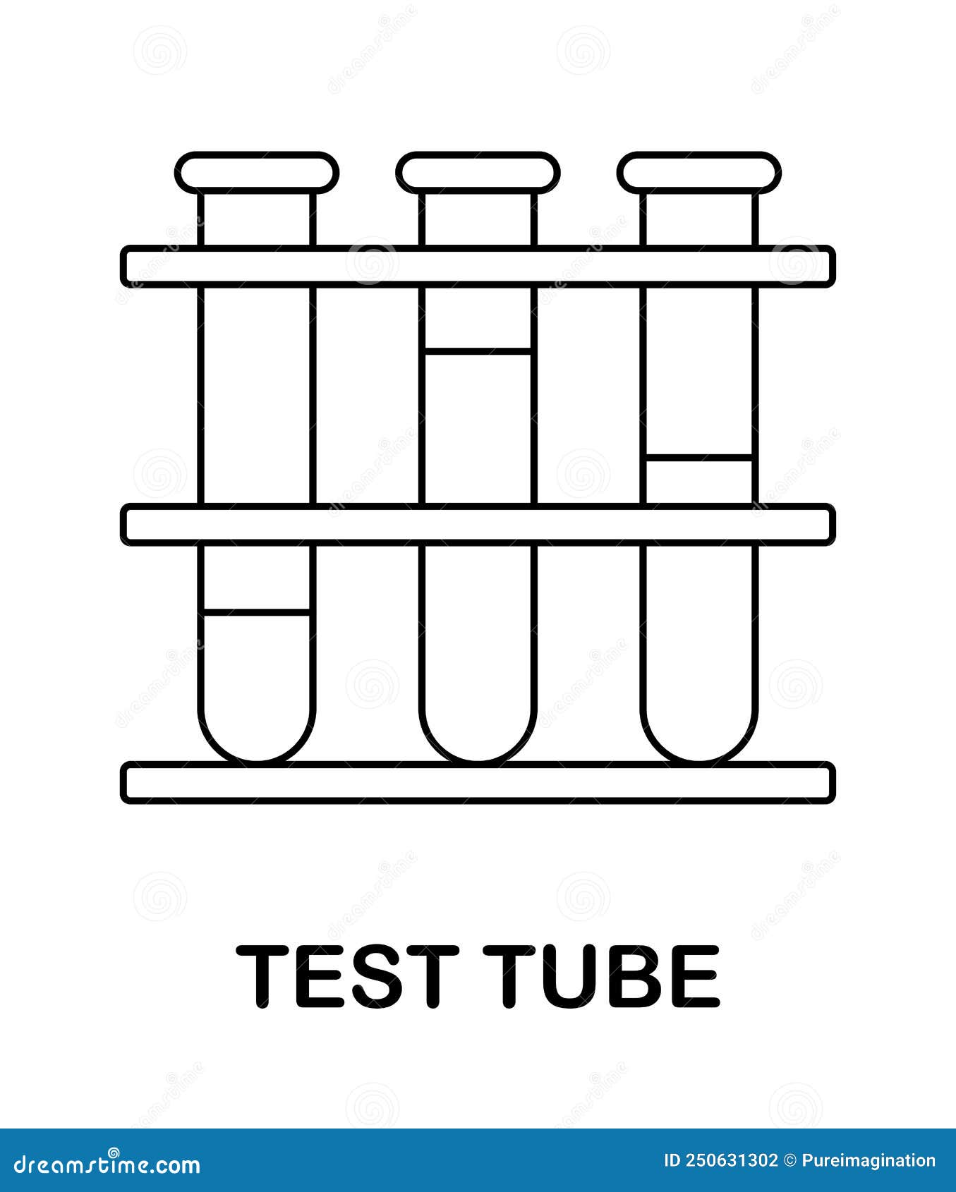Coloring Page with Test Tube for Kids Stock Vector - Illustration of ...