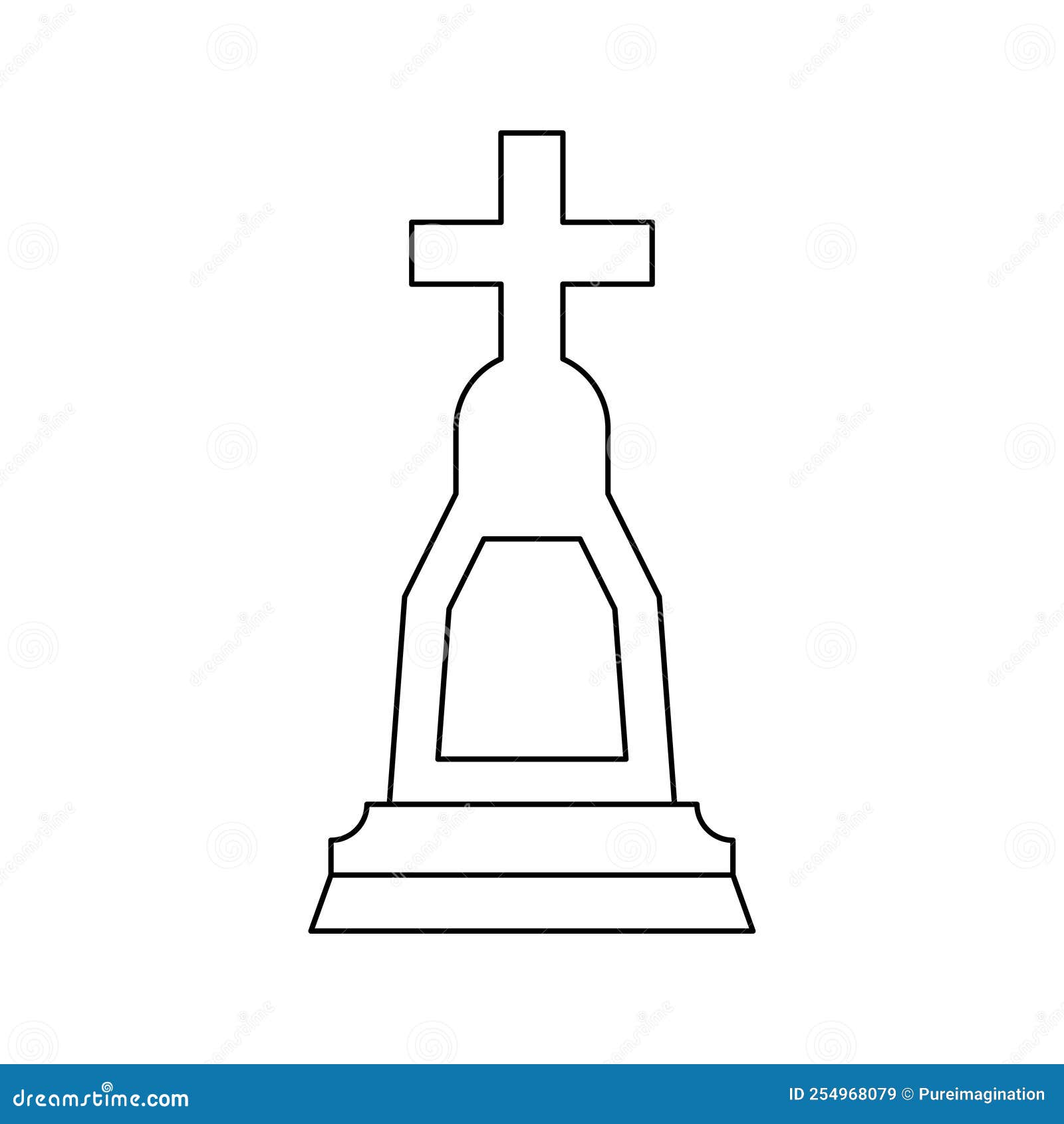 Coloring Page with Tombstone for Kids Stock Vector - Illustration of ...