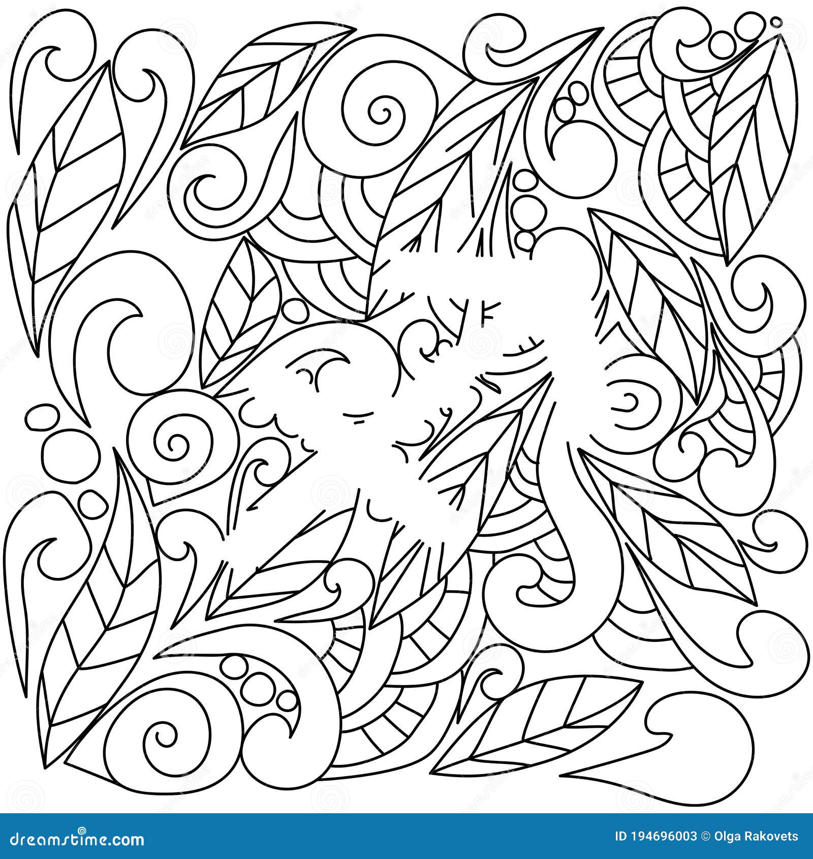 Coloring Page Using Negative Space, Silhouette of the Zodiac Sign ...