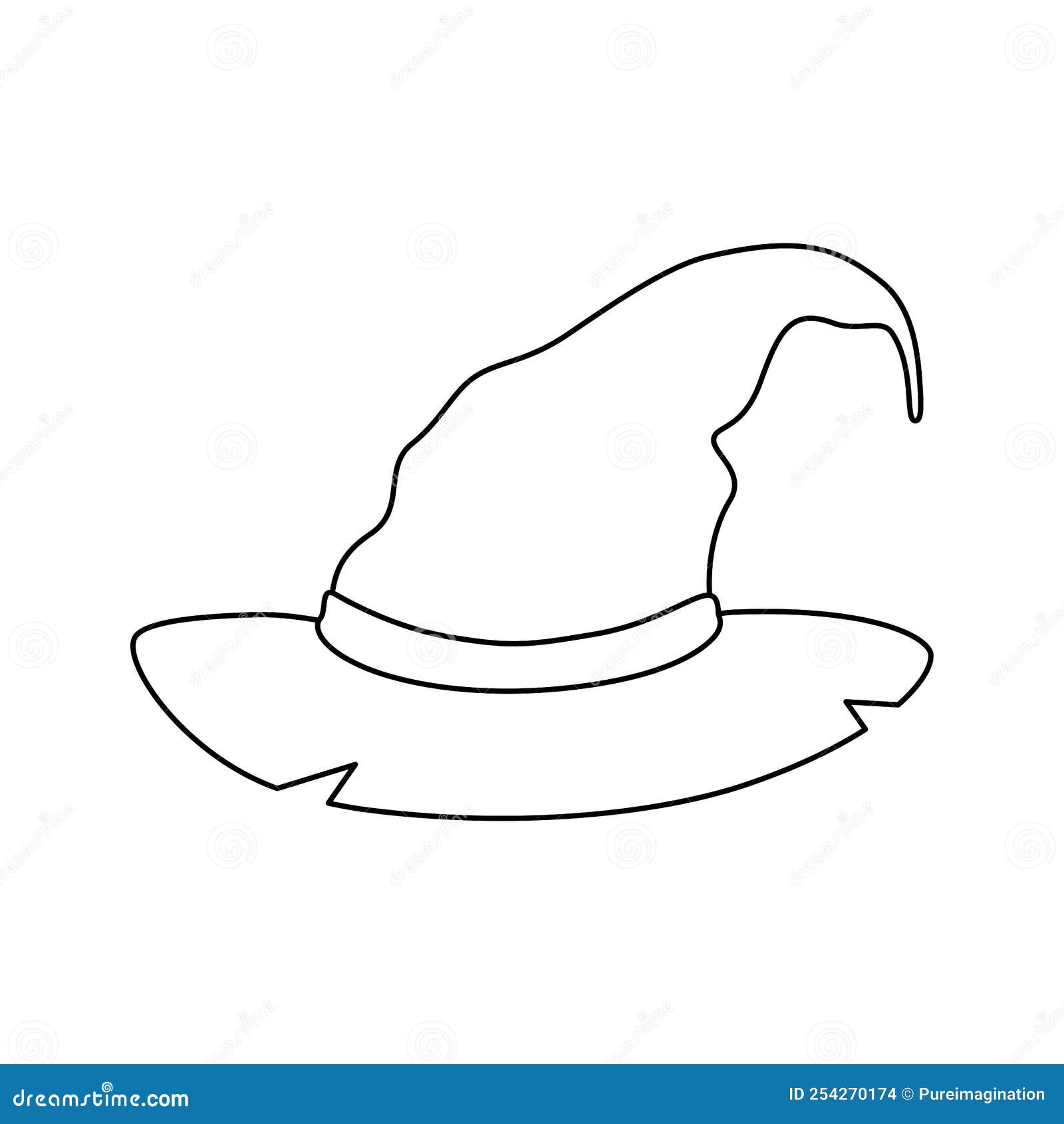 Coloring Page with Wizard Hat for Kids Stock Vector - Illustration of ...