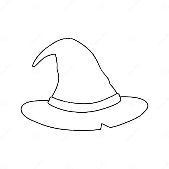 Coloring Page with Wizard Hat for Kids Stock Vector - Illustration of ...