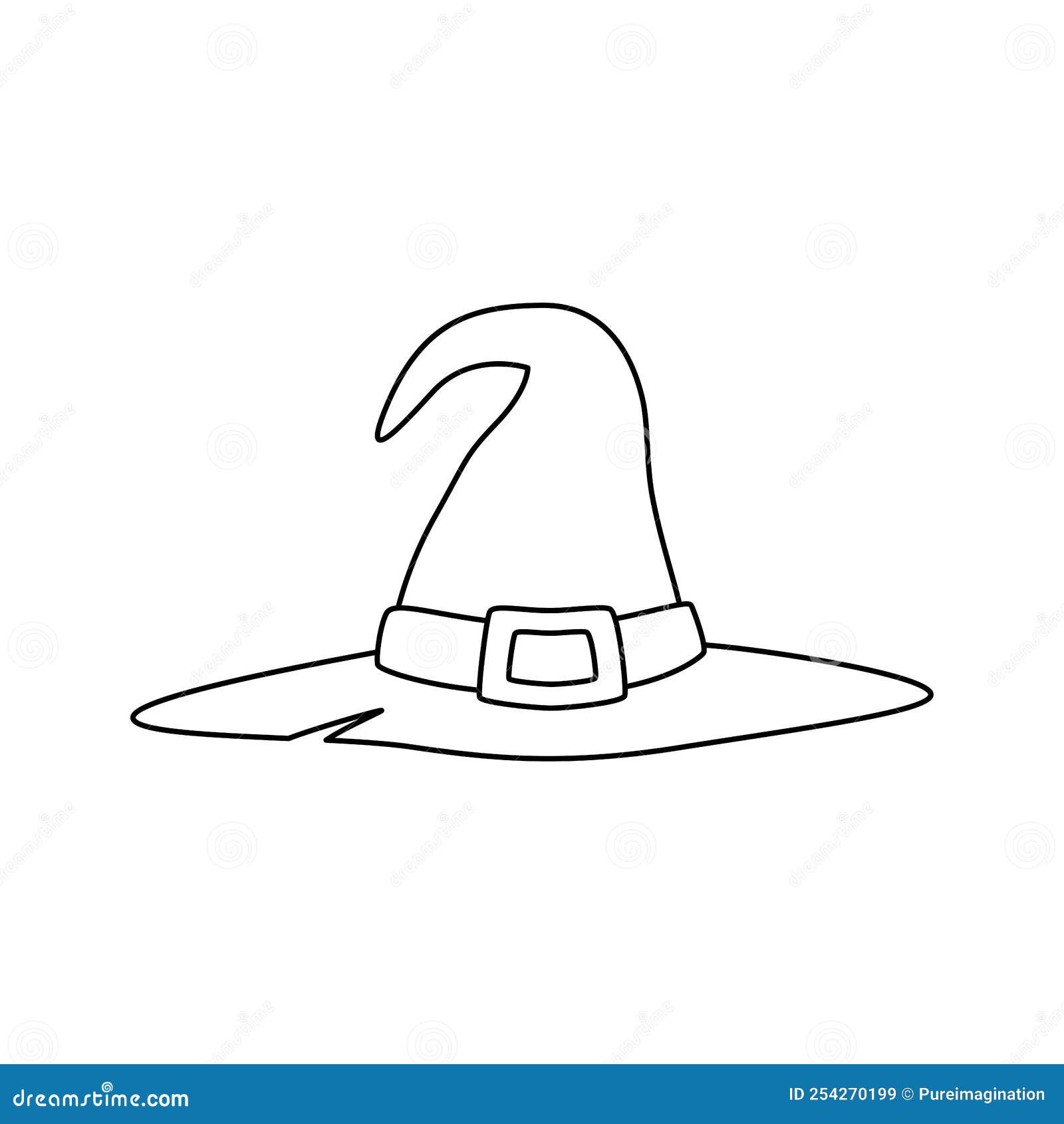 Coloring Page with Wizard Hat for Kids Stock Vector - Illustration of ...