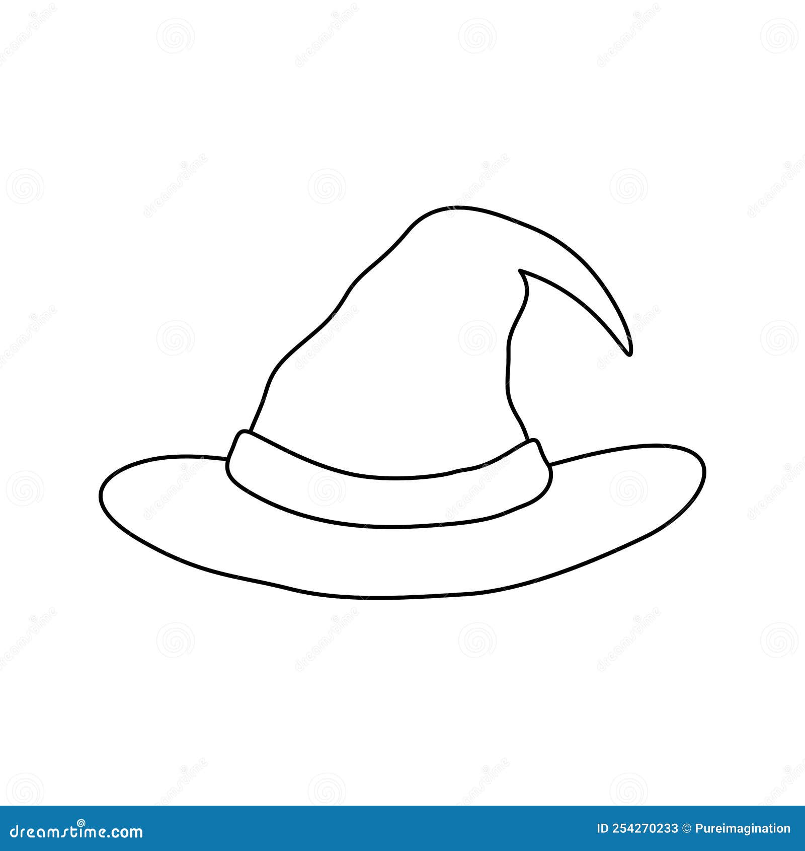 Coloring Page with Wizard Hat for Kids Stock Vector - Illustration of ...