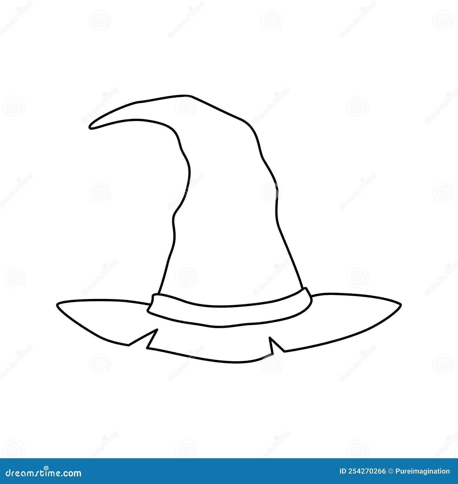Coloring Page with Wizard Hat for Kids Stock Vector - Illustration of ...