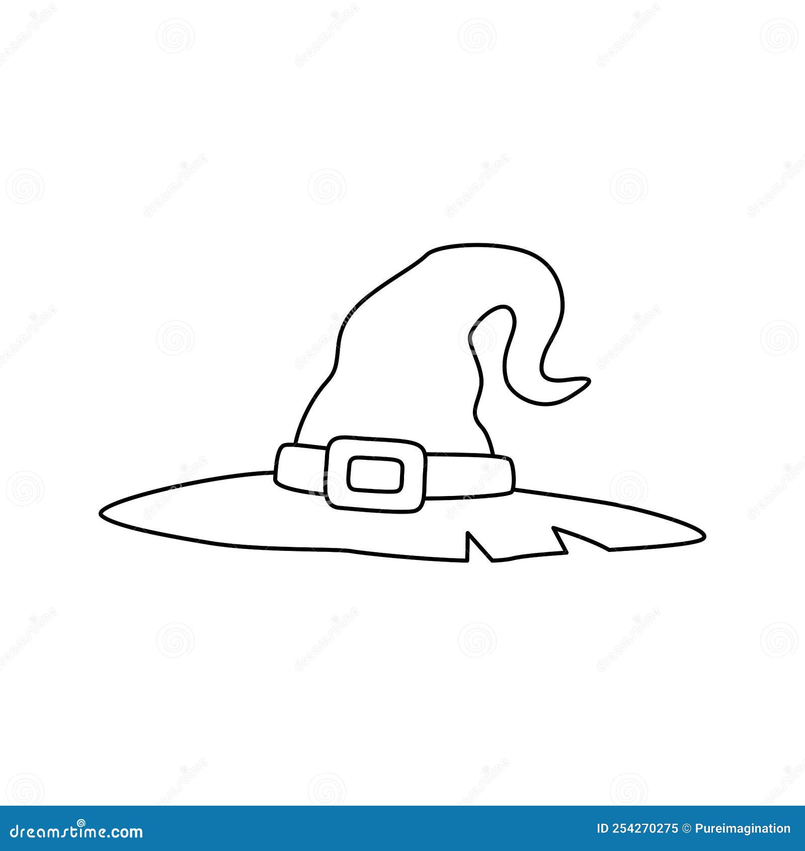 Coloring Page with Wizard Hat for Kids Stock Vector - Illustration of ...