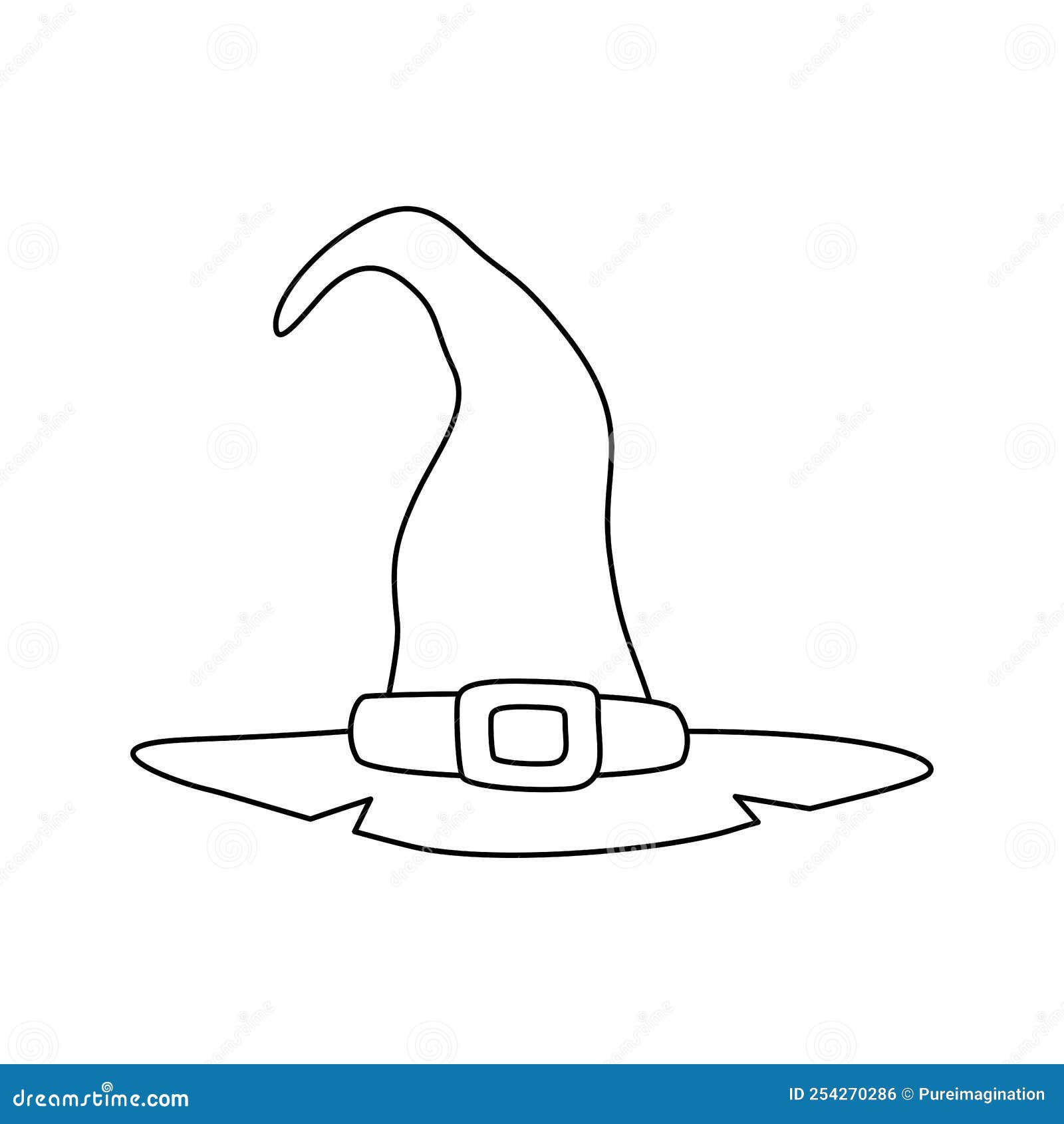 Coloring Page with Wizard Hat for Kids Stock Vector - Illustration of ...