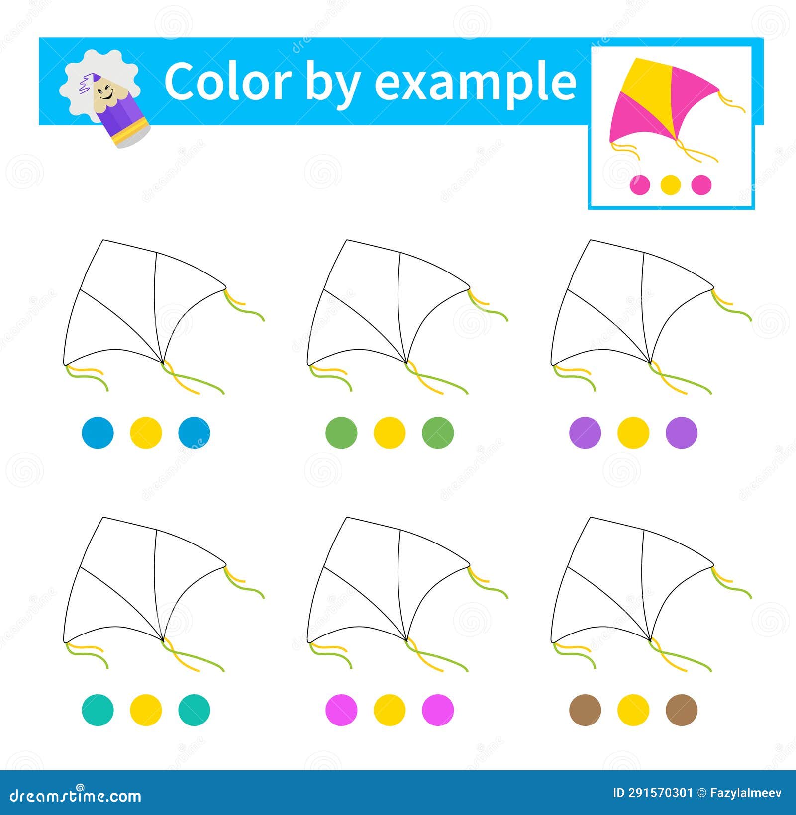 Coloring Pages. Color by Example Stock Vector - Illustration of school ...