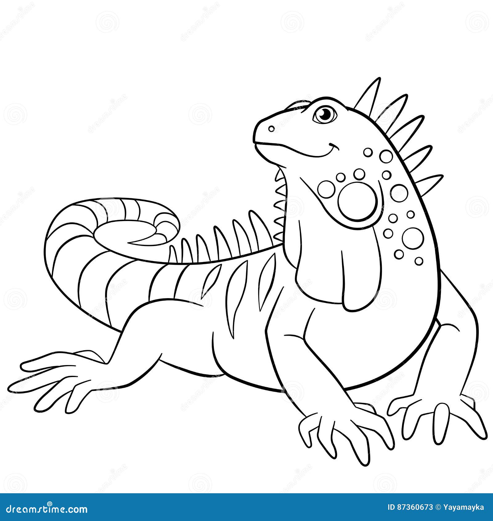 Coloring Pages. Cute Iguana Smiles. Stock Vector - Illustration of ...
