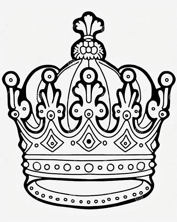 Coloring Pages for Kids, Coloring Crown. Stock Image - Image of graphic ...