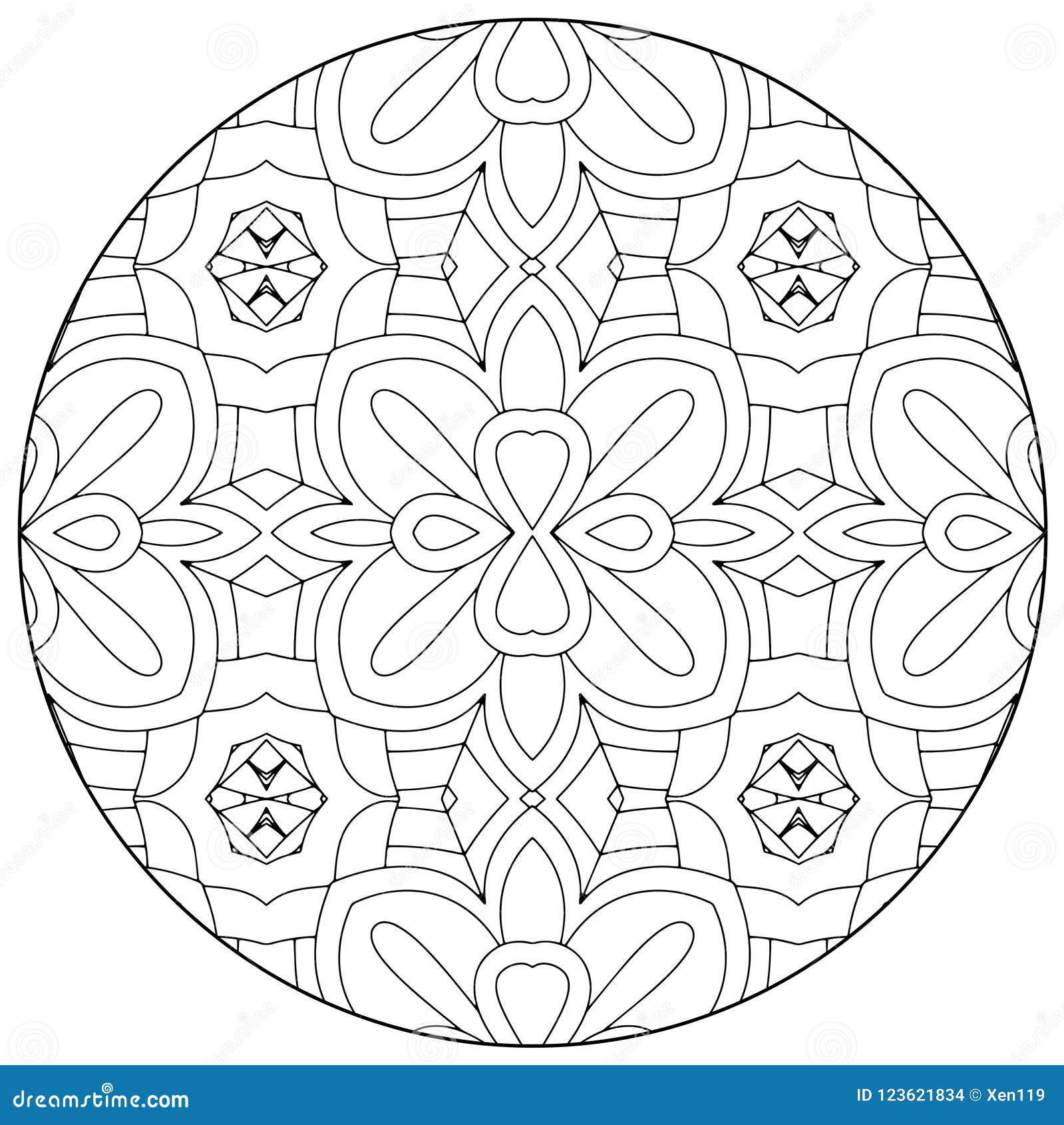 Patterned Circle for Coloring Stock Photo - Illustration of graphic ...