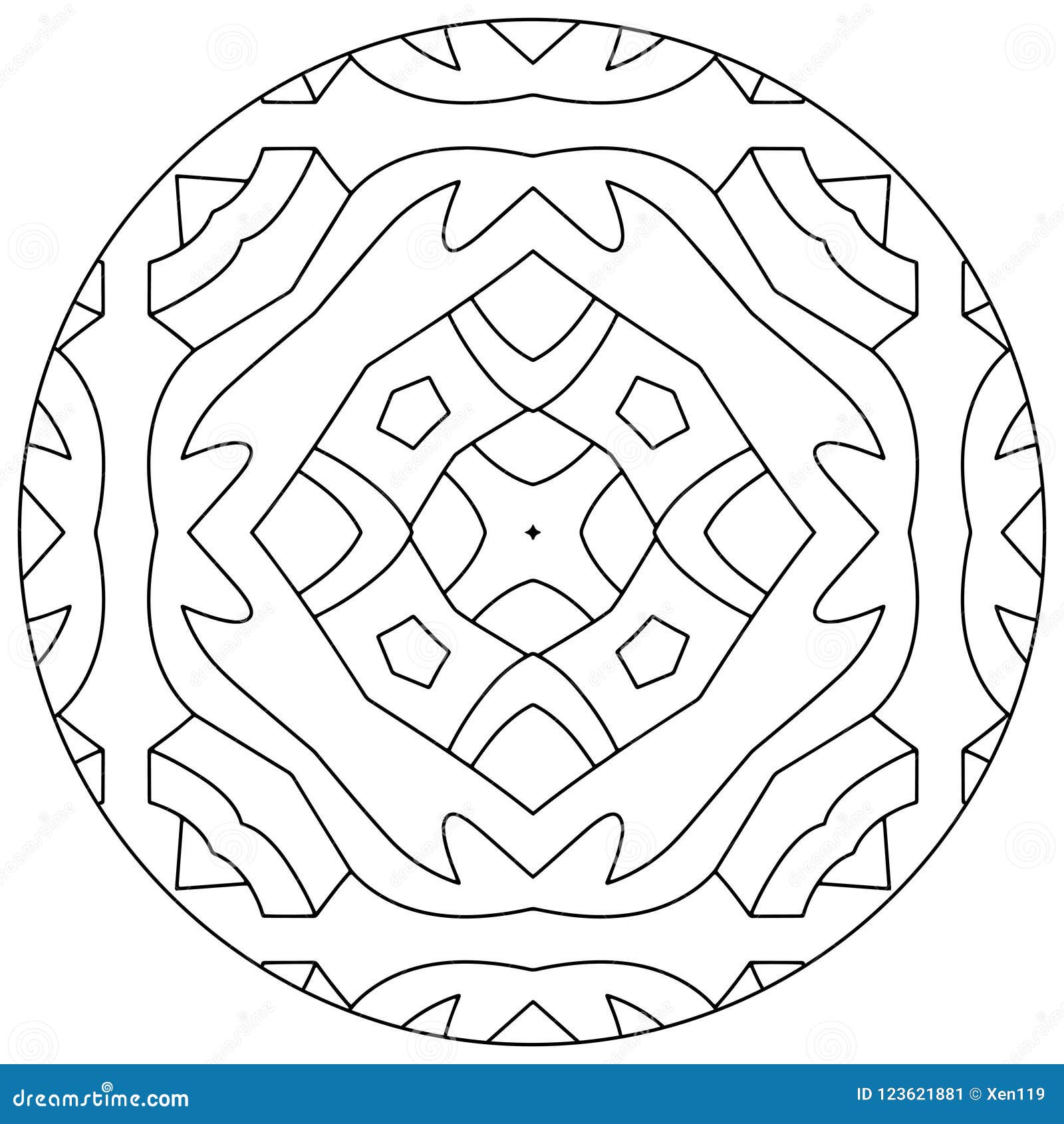 Patterned Circle for Coloring Stock Image - Illustration of modern ...