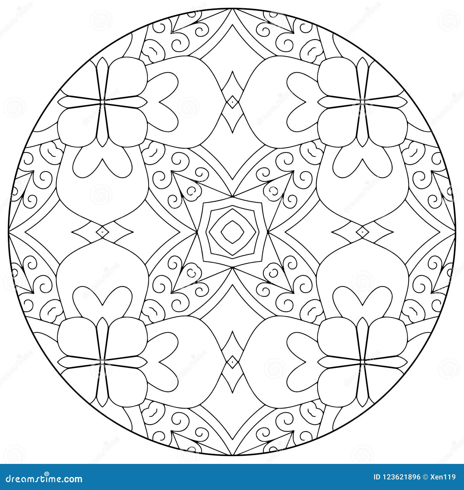 Patterned Circle for Coloring Stock Photo - Illustration of graphic ...
