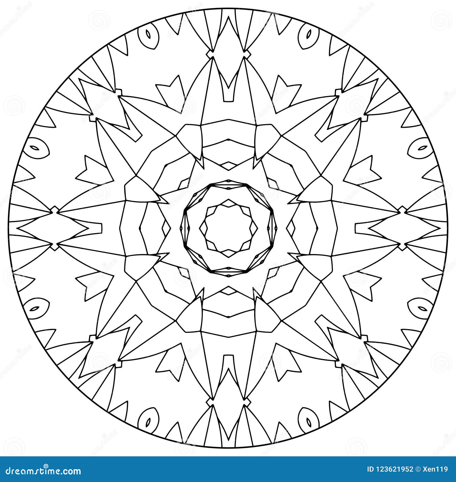 Patterned Circle for Coloring Stock Photo - Illustration of frame ...