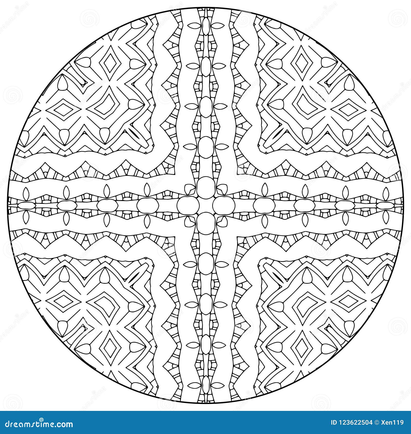Patterned Circle for Coloring Stock Illustration - Illustration of ...