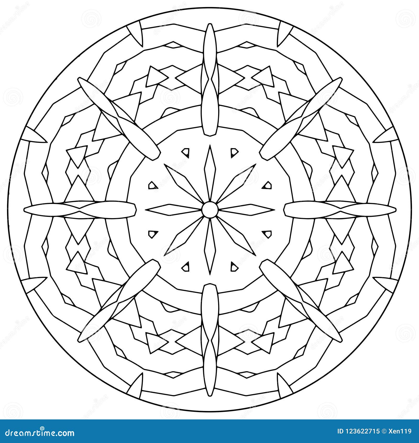 Patterned Circle for Coloring Stock Illustration - Illustration of ...